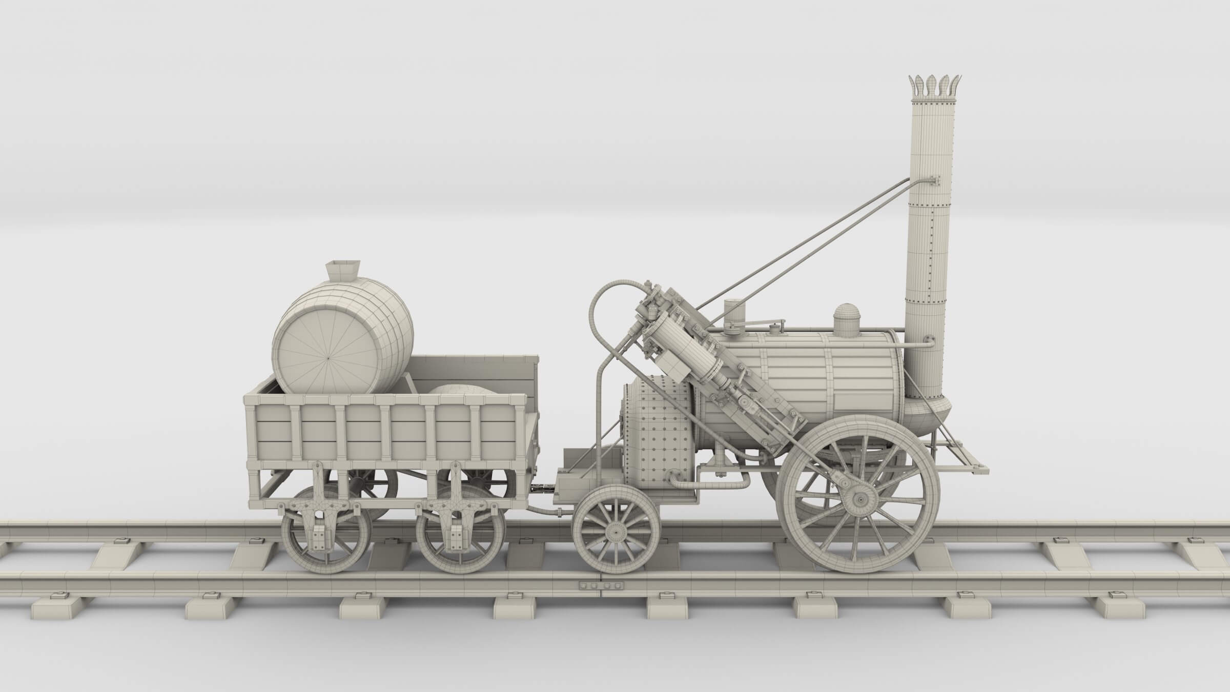 The Stephenson Rocket Locomotive - 3D Model by dragosburian