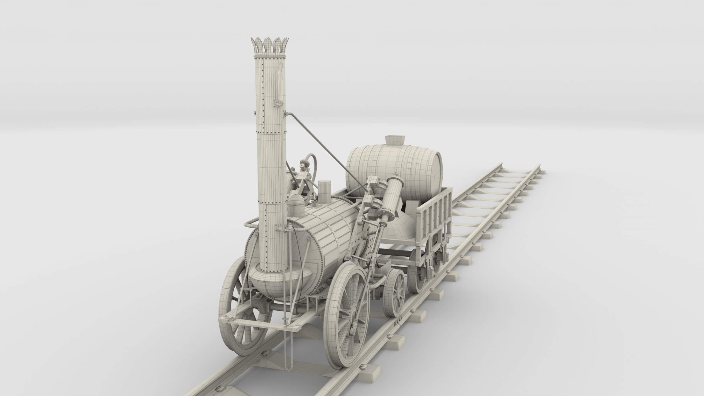 The Stephenson Rocket Locomotive - 3D Model by dragosburian