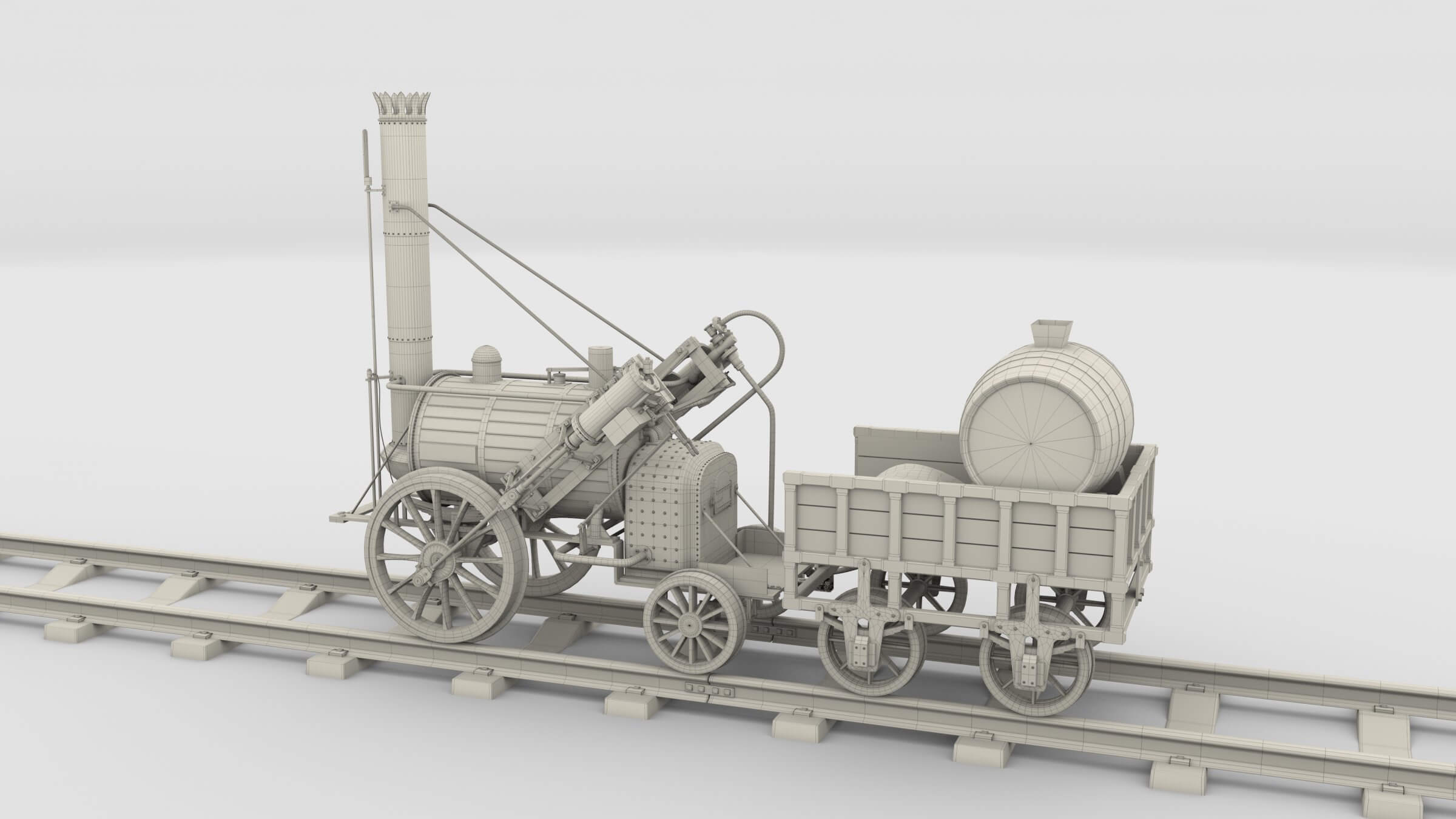 The Stephenson Rocket Locomotive - 3D Model by dragosburian