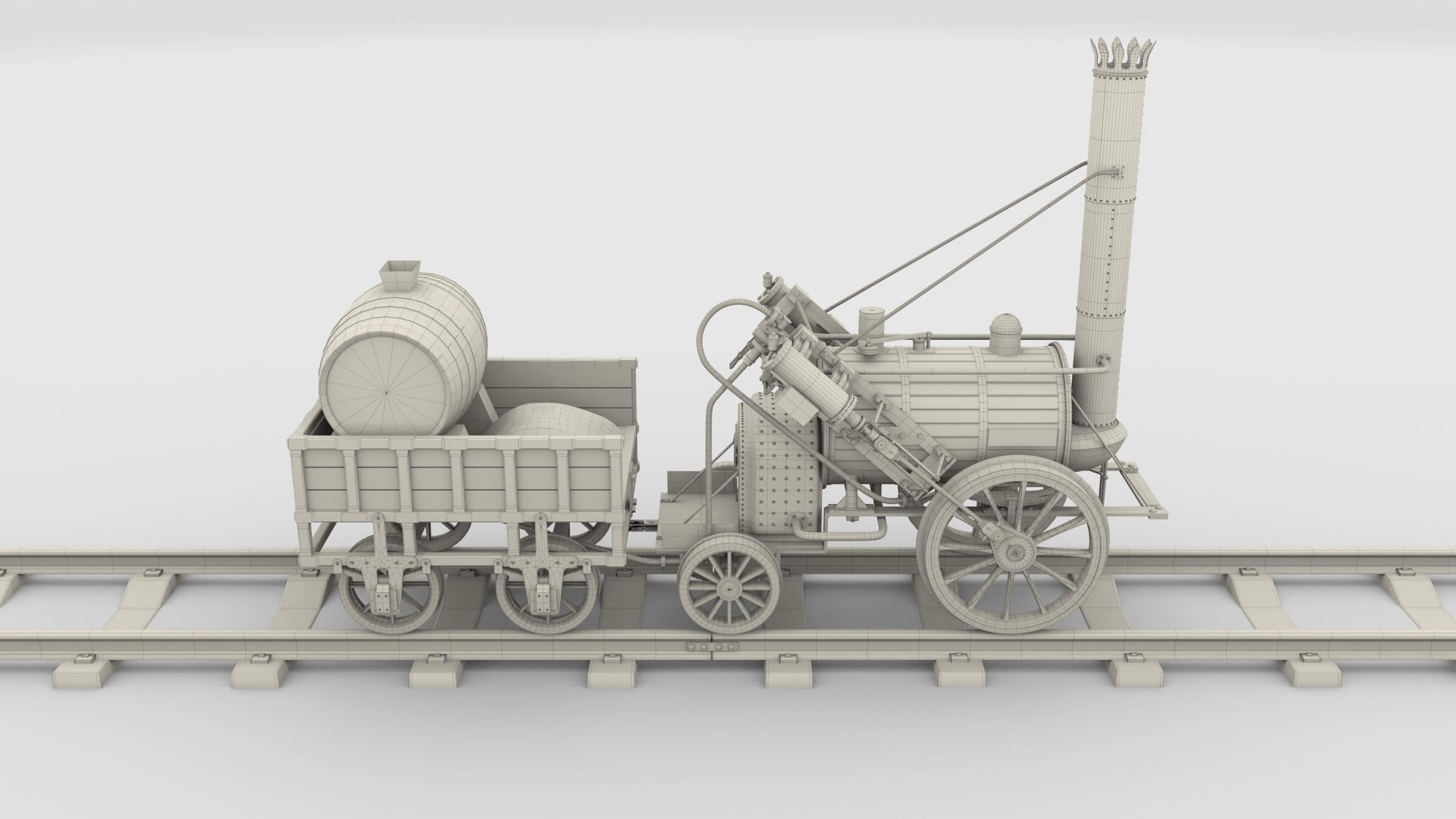 The Stephenson Rocket Locomotive - 3D Model by dragosburian