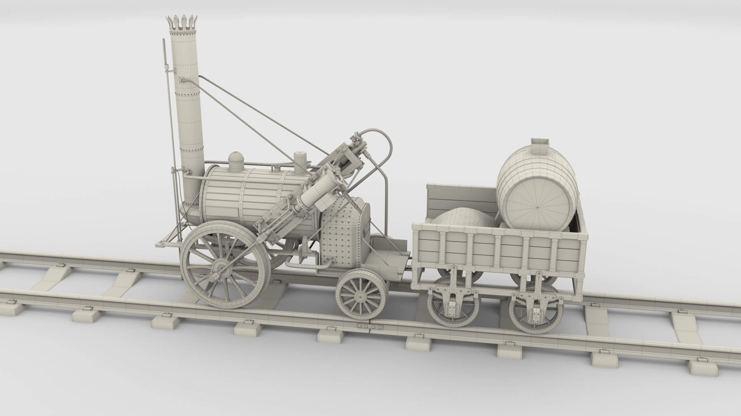The Stephenson Rocket Locomotive - 3D Model by dragosburian