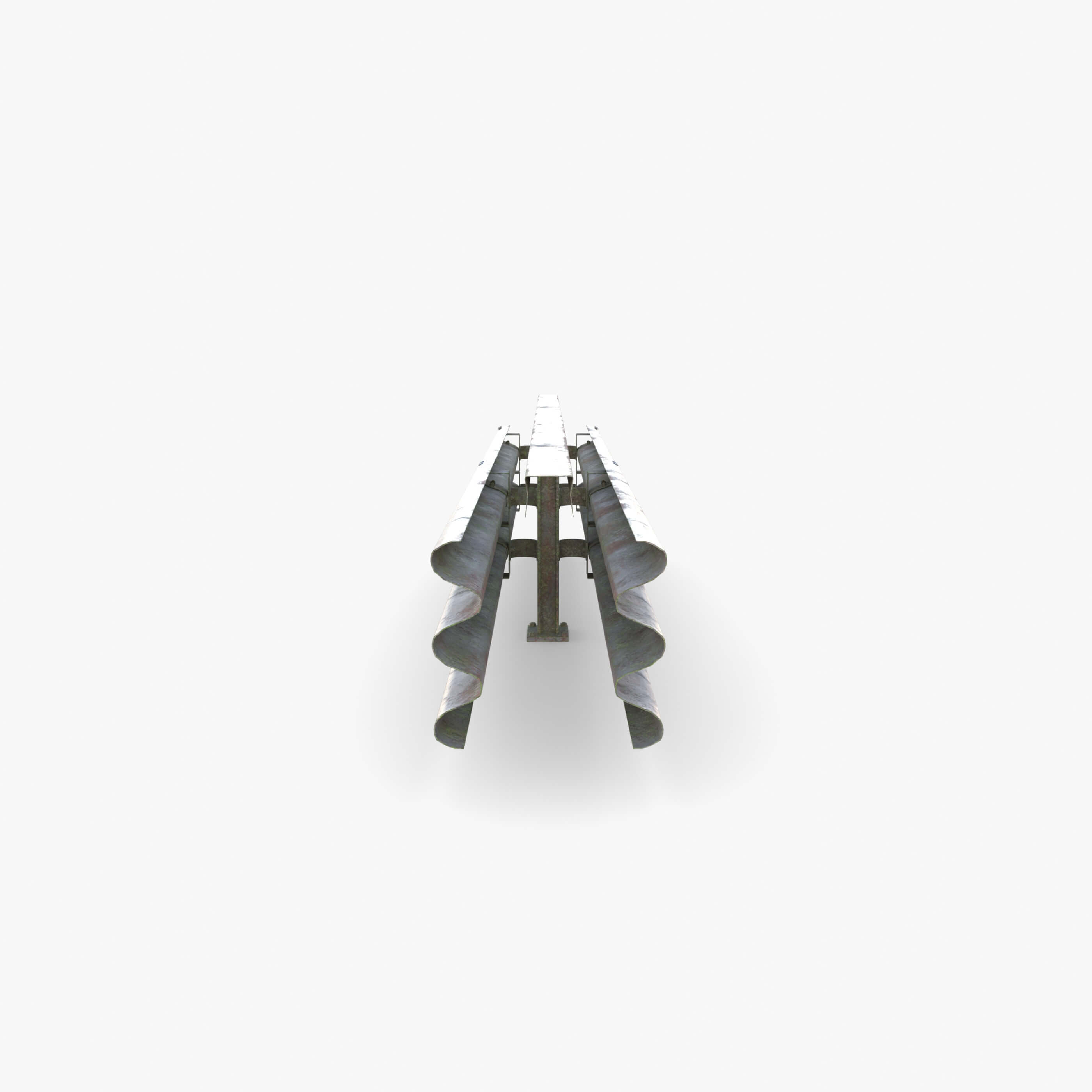 Tileable Double Sided Traffic Barrier Guardrail V1 Weathered - 3D Model ...