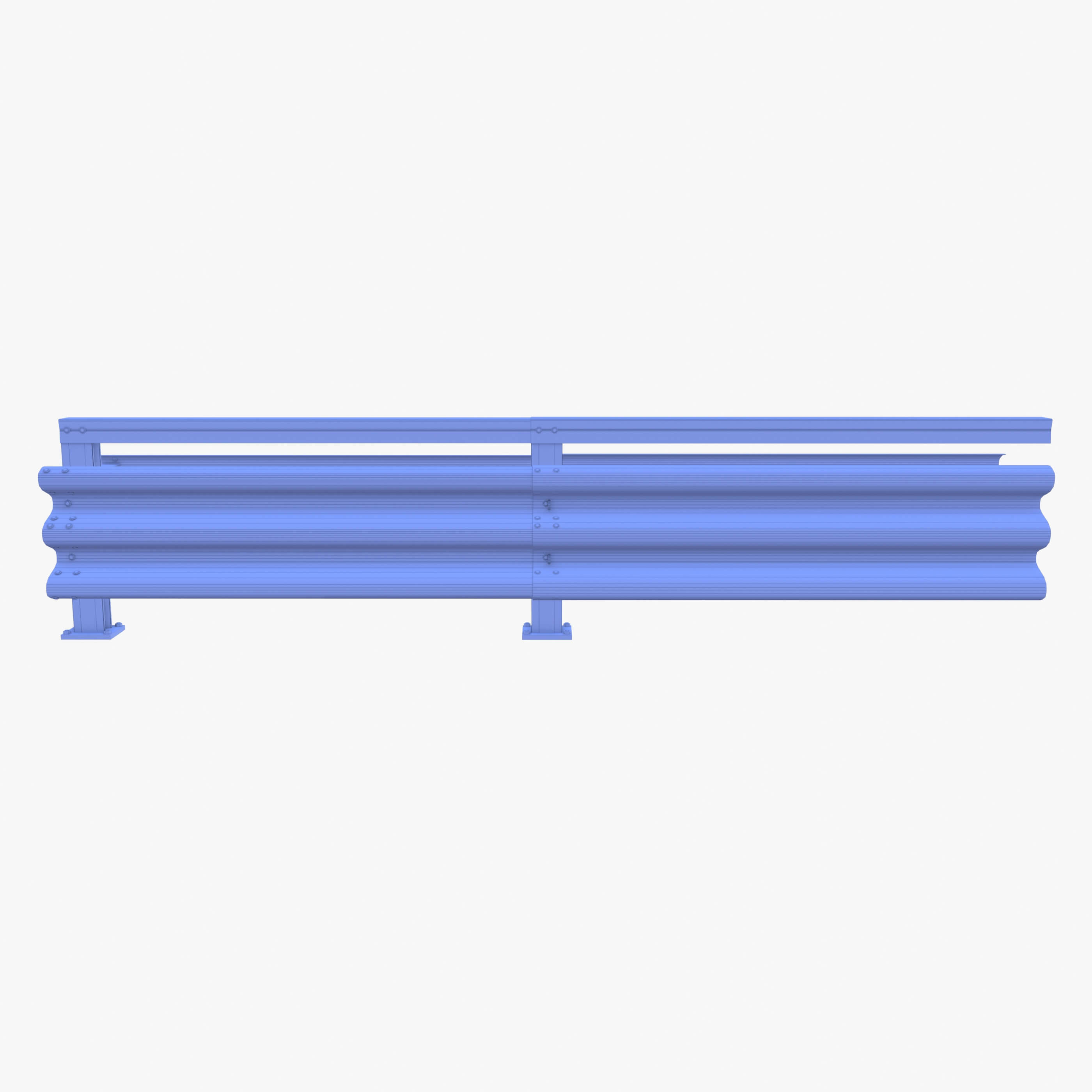 Tileable Double Sided Traffic Barrier Guardrail V1 Weathered - 3D Model ...