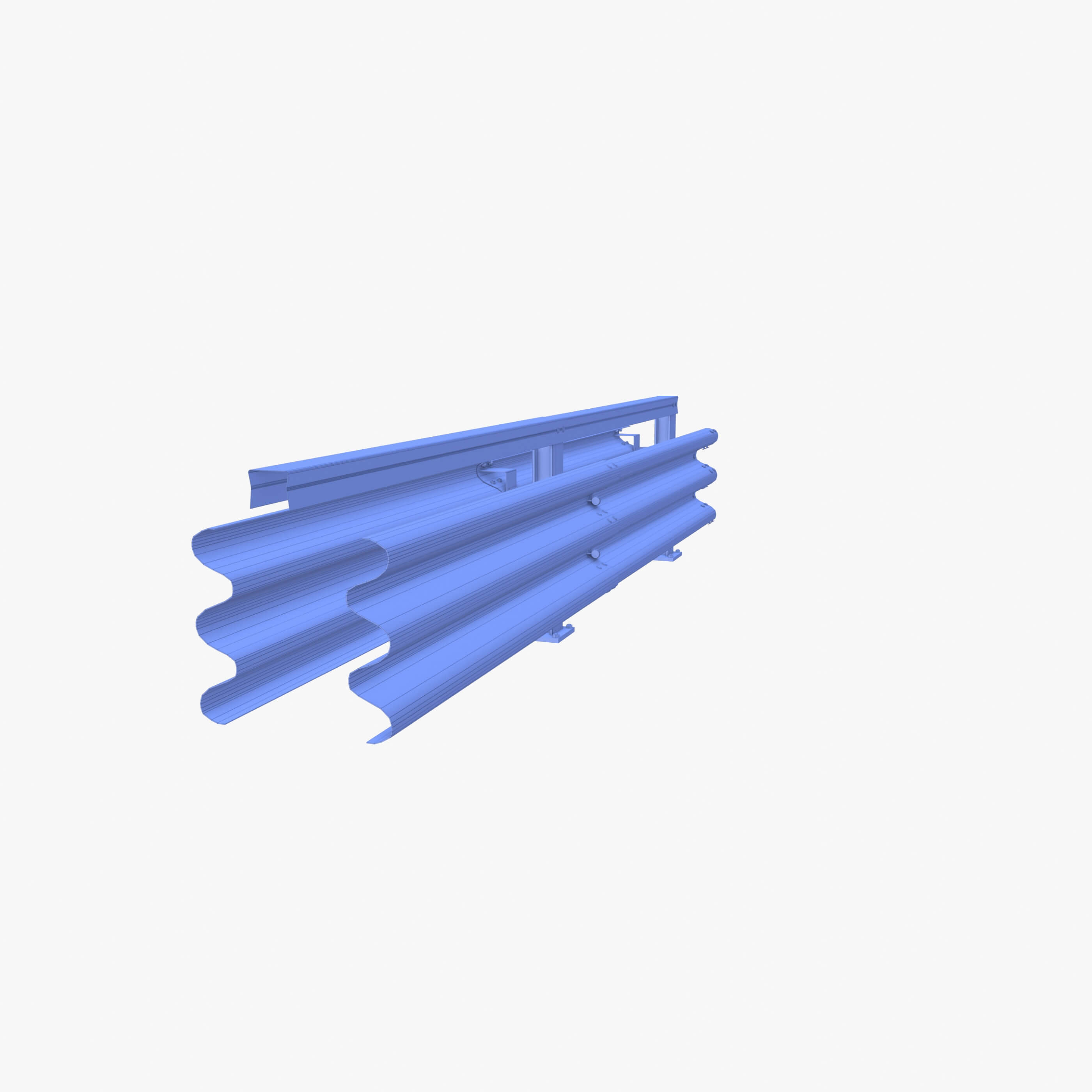 Tileable Double Sided Traffic Barrier Guardrail V1 Weathered - 3D Model ...