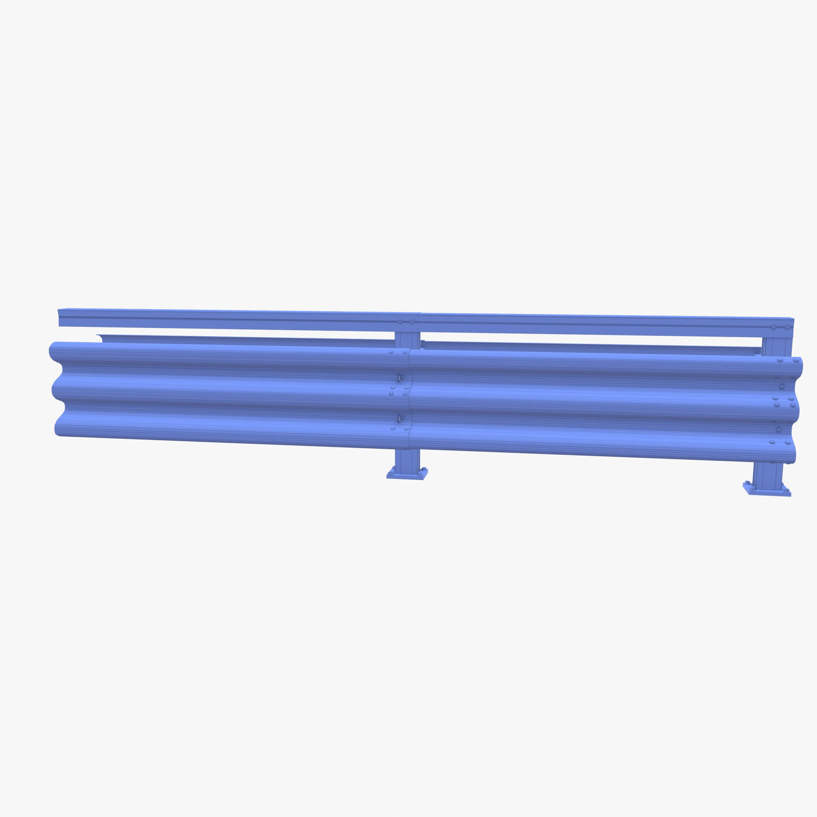 Tileable Double Sided Traffic Barrier Guardrail V1 Weathered - 3D Model ...