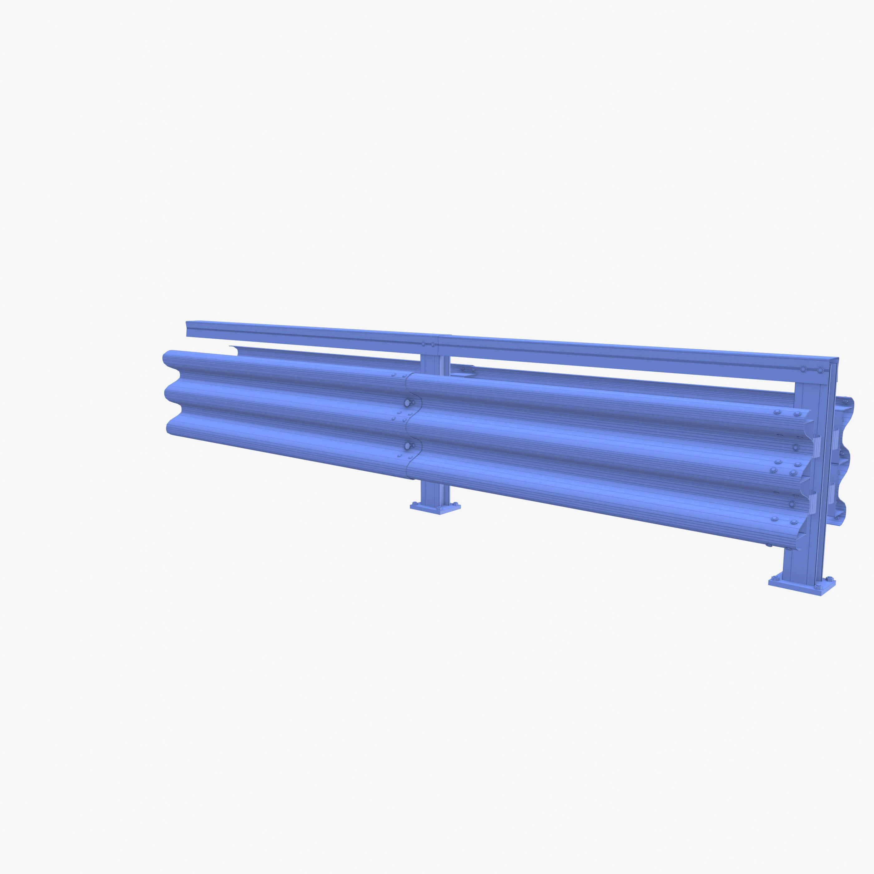Tileable Double Sided Traffic Barrier Guardrail V1 Weathered - 3D Model ...
