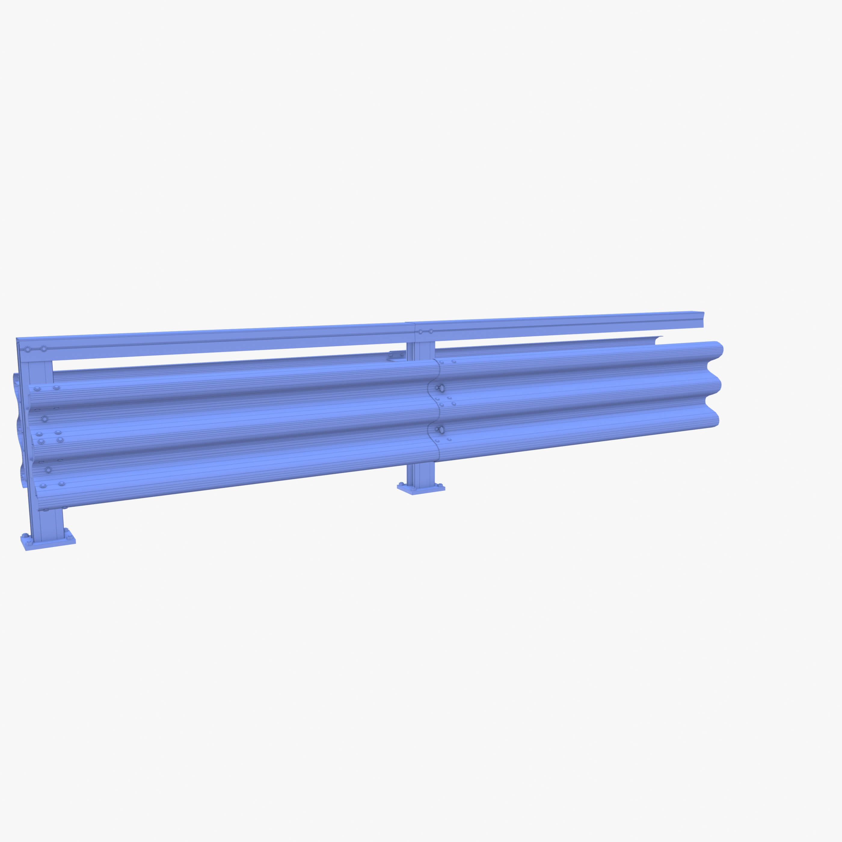 Tileable Double Sided Traffic Barrier Guardrail V1 Weathered - 3D Model ...