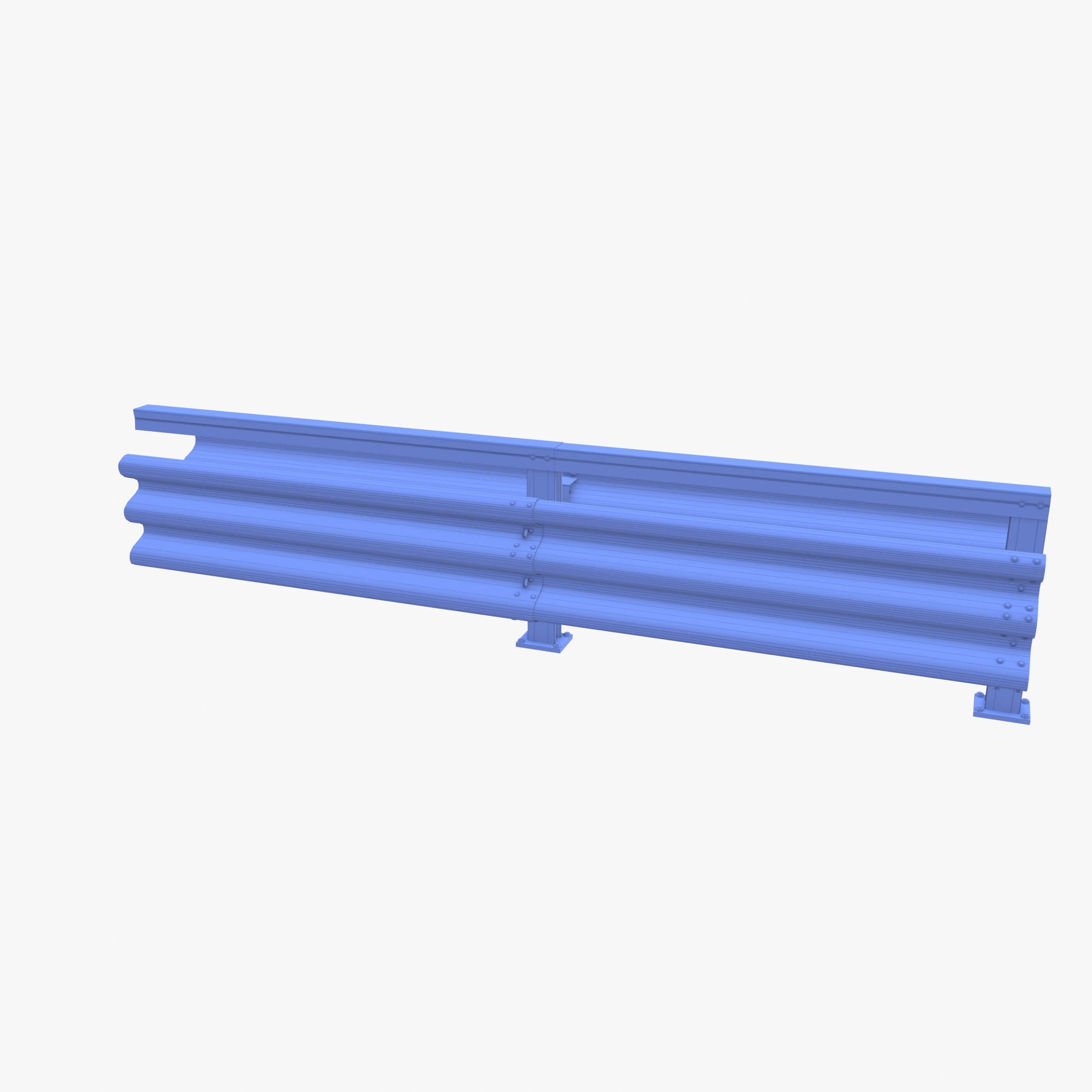 Tileable Double Sided Traffic Barrier Guardrail V1 Weathered - 3D Model ...