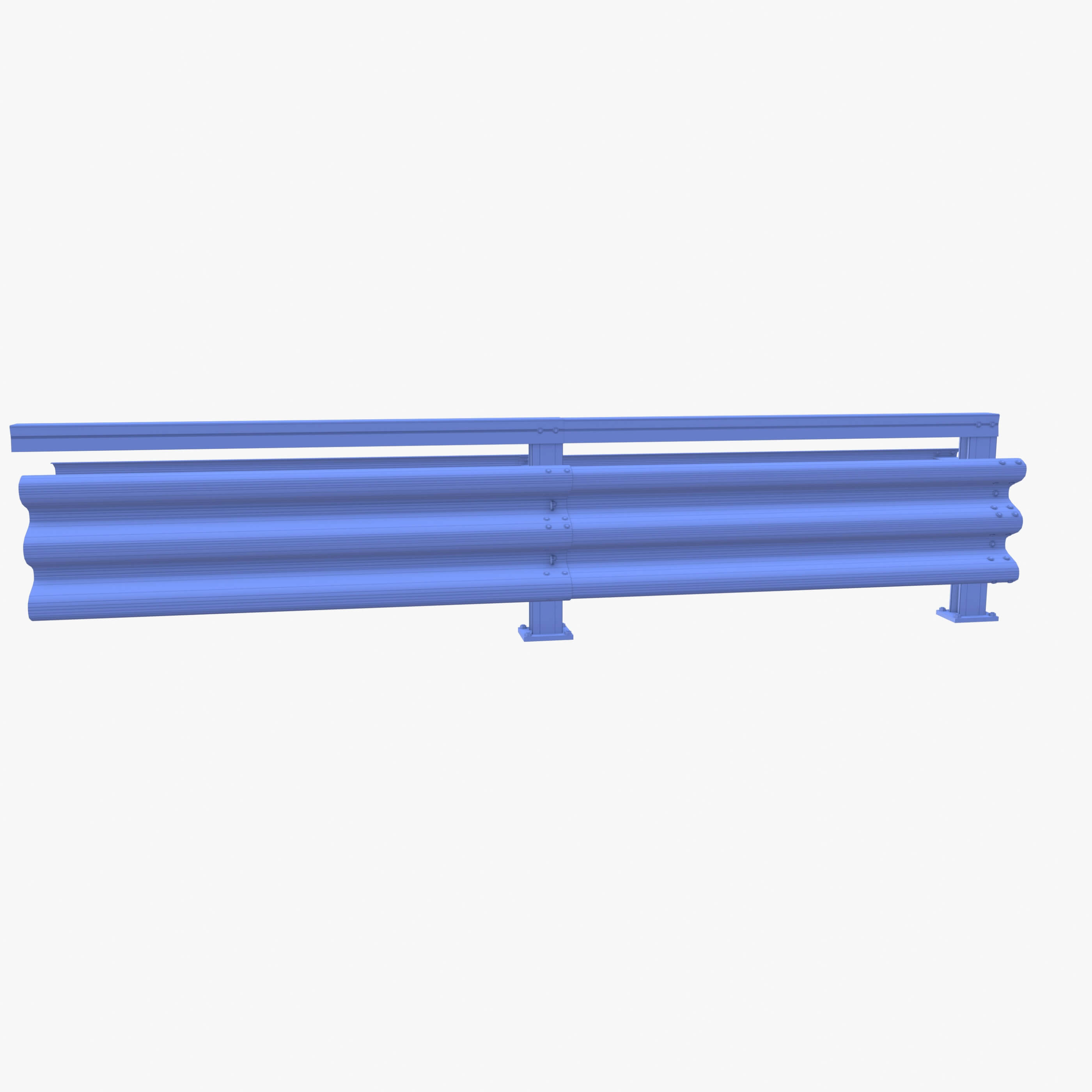 Tileable Double Sided Traffic Barrier Guardrail V1 - 3D Model by ...
