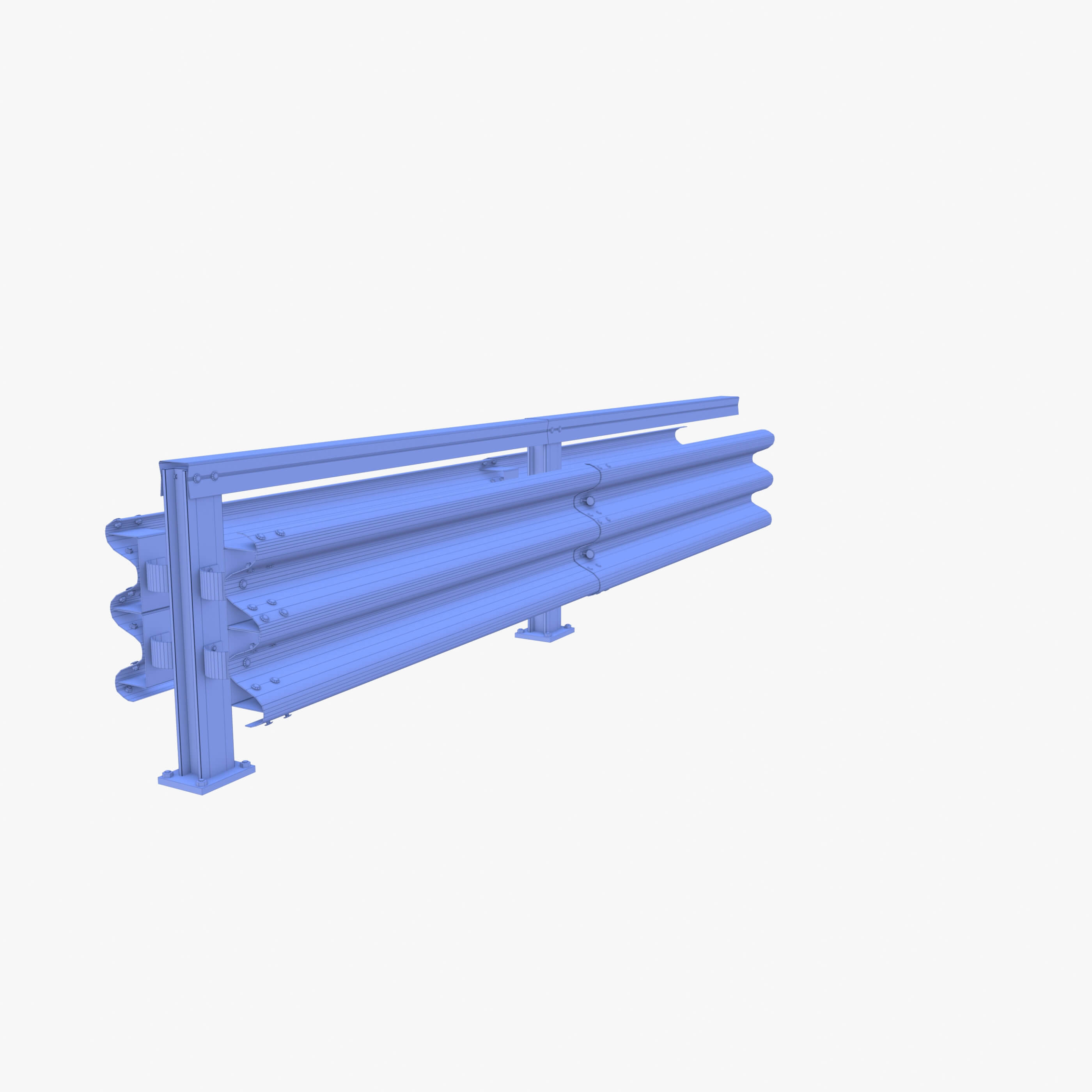 Tileable Double Sided Traffic Barrier Guardrail V1 - 3D Model by ...
