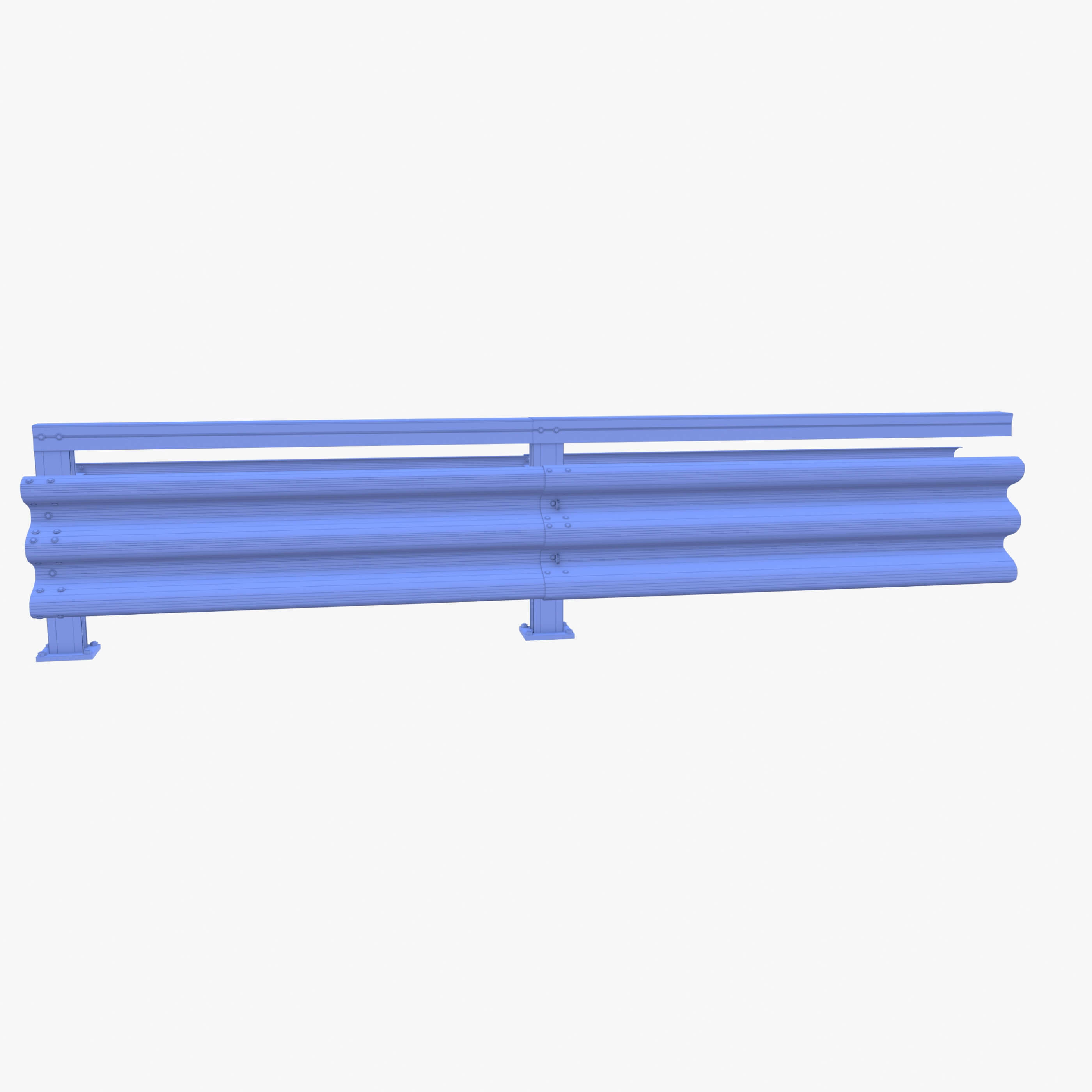 Tileable Double Sided Traffic Barrier Guardrail V1 - 3D Model by ...