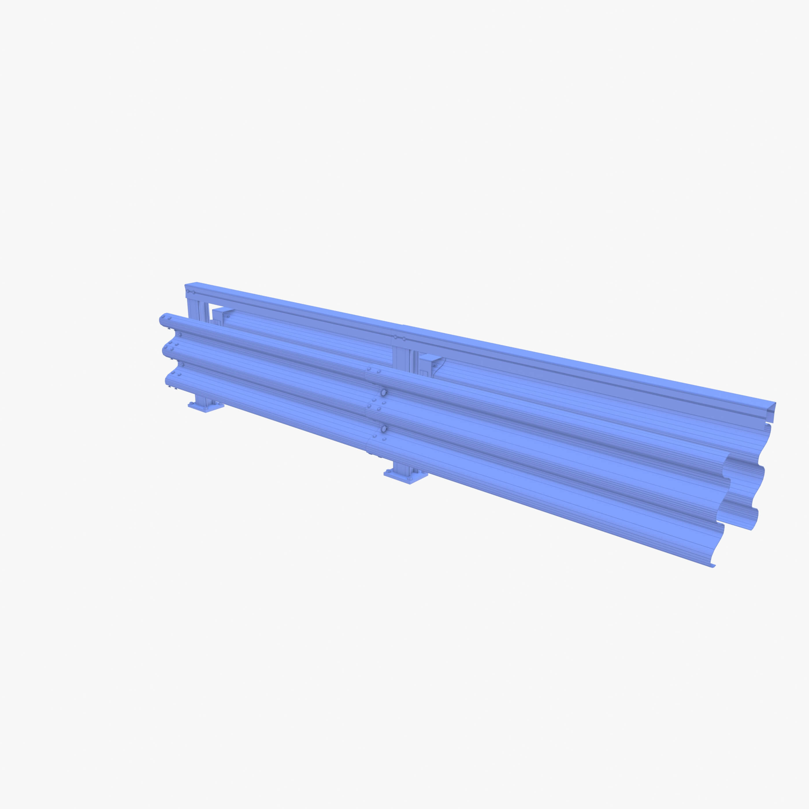 Tileable Double Sided Traffic Barrier Guardrail V1 - 3D Model by ...
