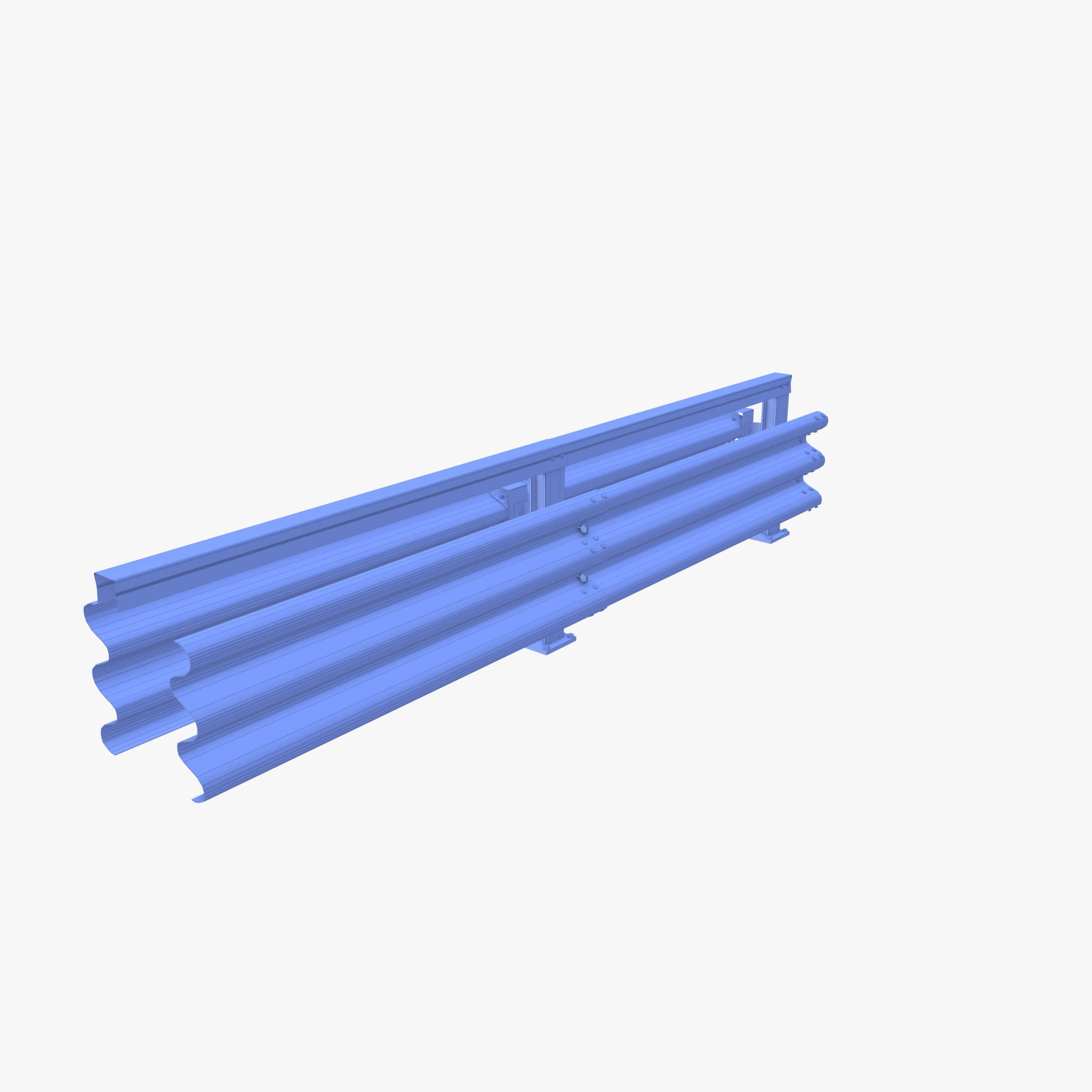 Tileable Double Sided Traffic Barrier Guardrail V1 - 3D Model by ...