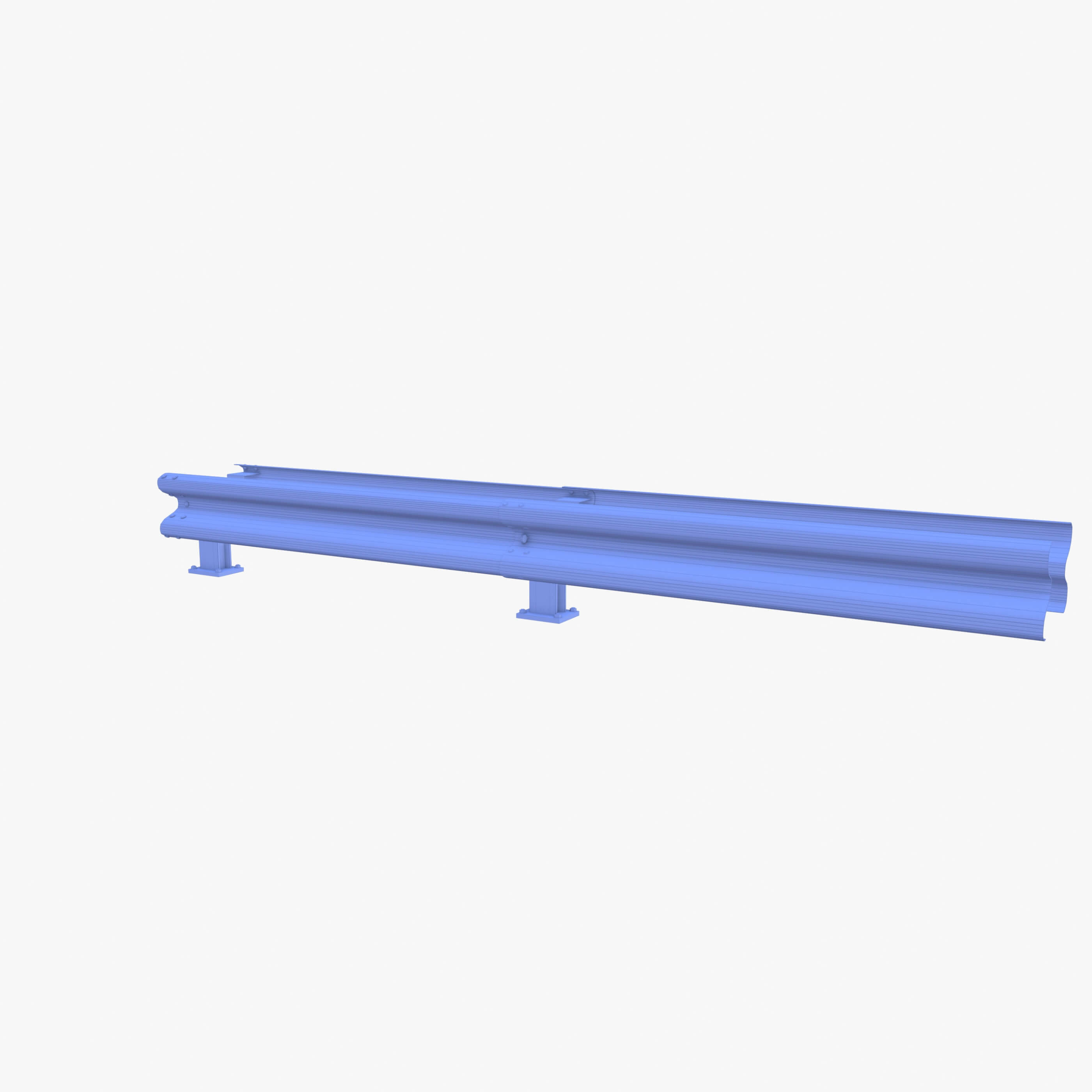Tileable Double Sided Traffic Barrier Guardrail V2 Weathered - 3D Model ...
