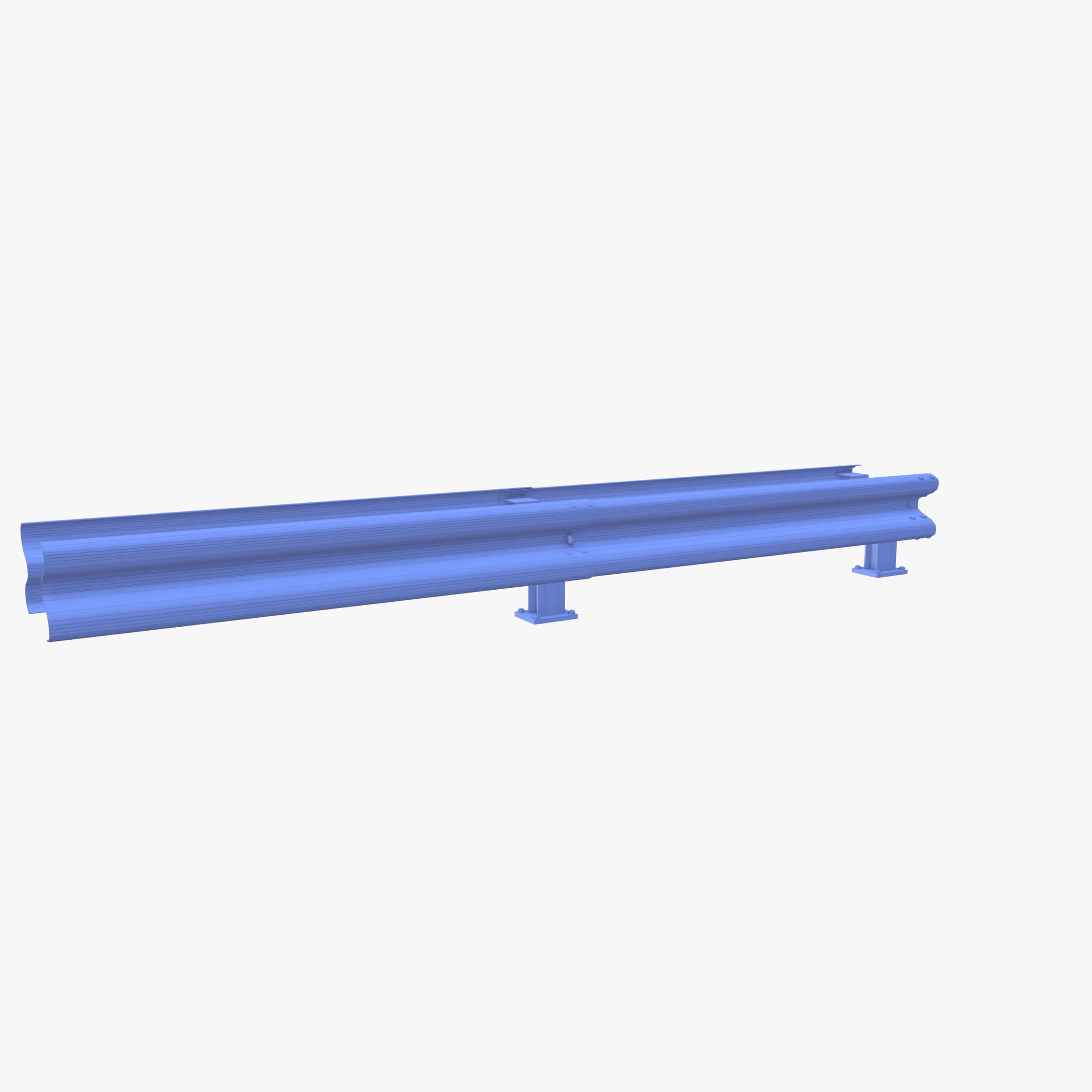 Tileable Double Sided Traffic Barrier Guardrail V2 Weathered - 3D Model ...