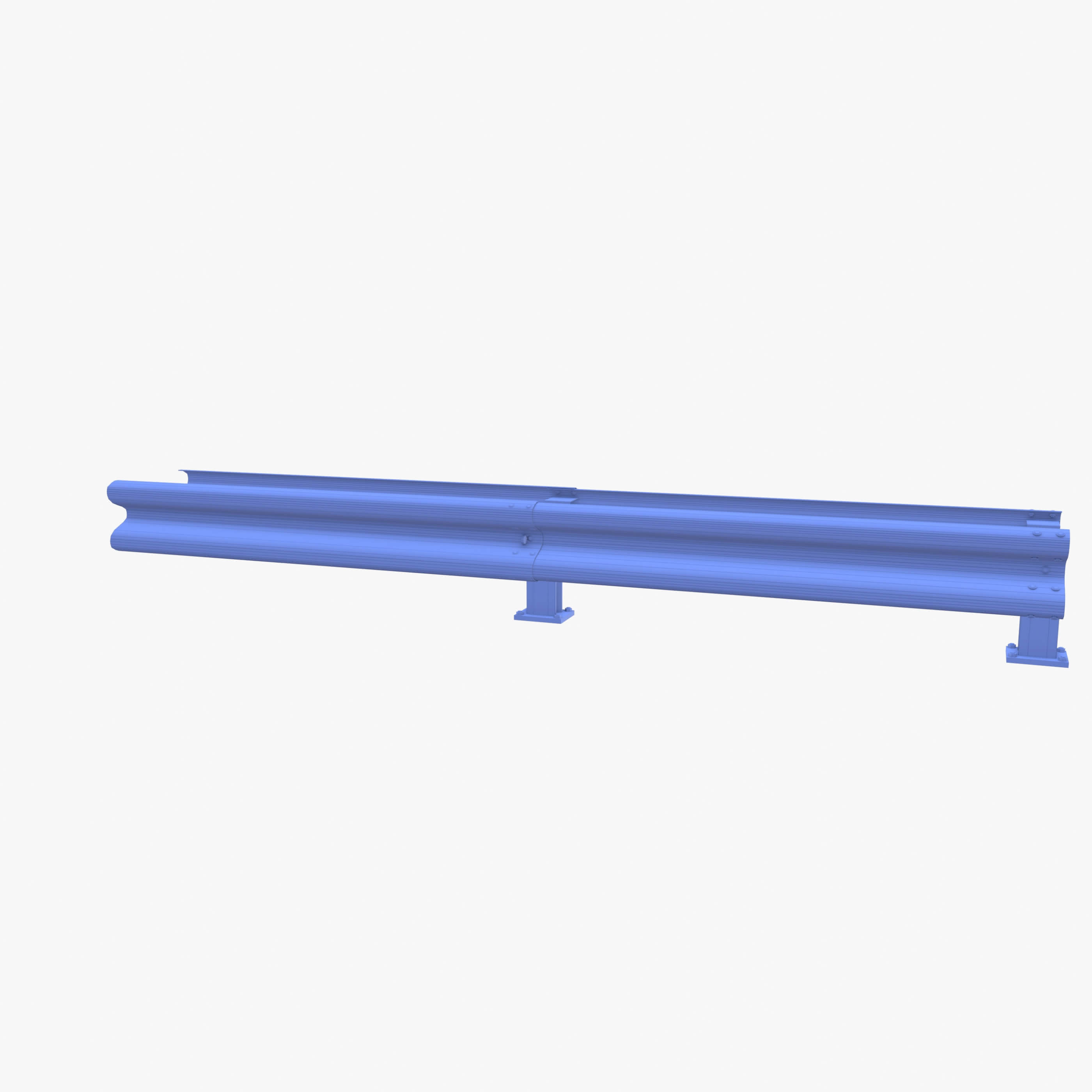 Tileable Double Sided Traffic Barrier Guardrail V2 Weathered - 3D Model ...