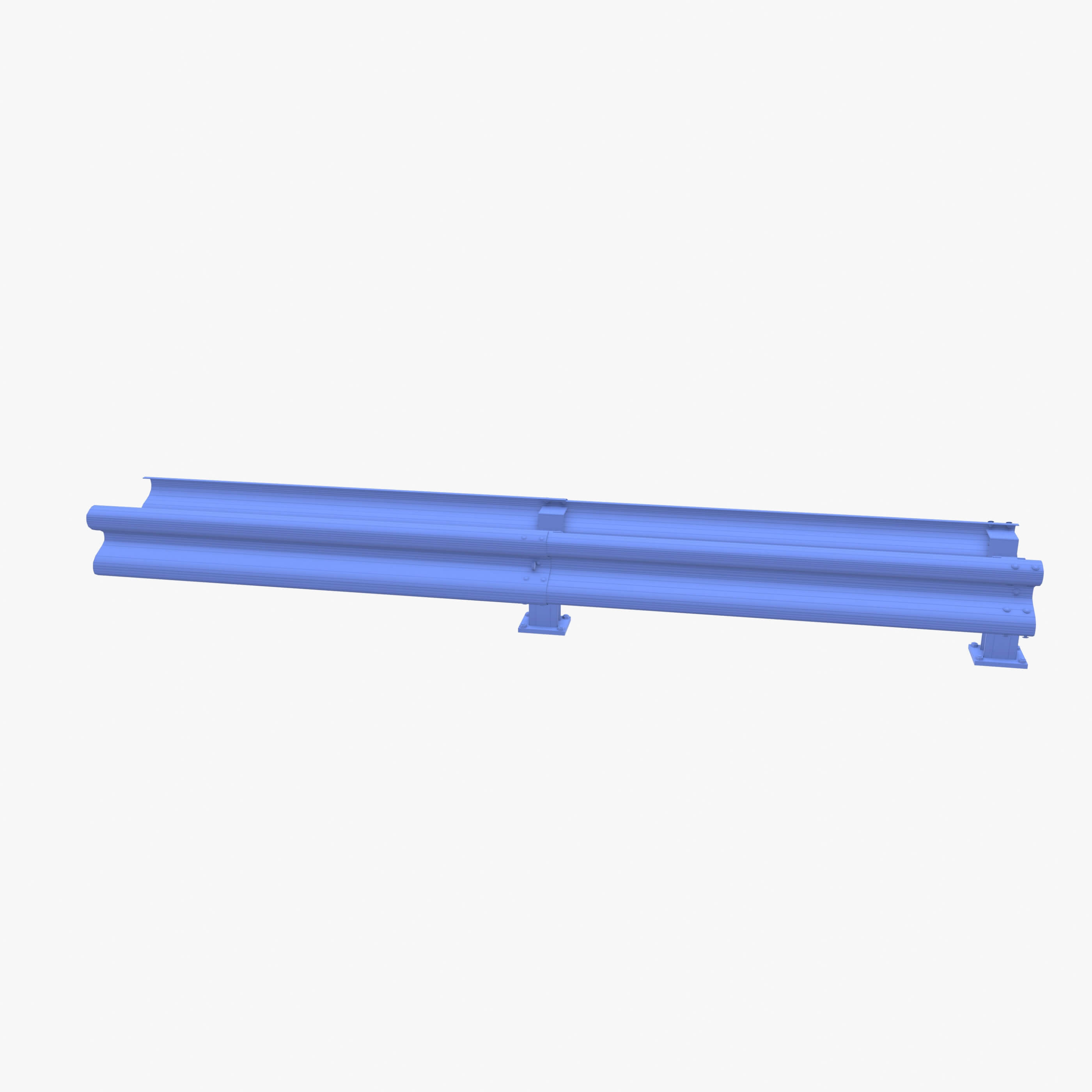 Tileable Double Sided Traffic Barrier Guardrail V2 Weathered - 3D Model ...