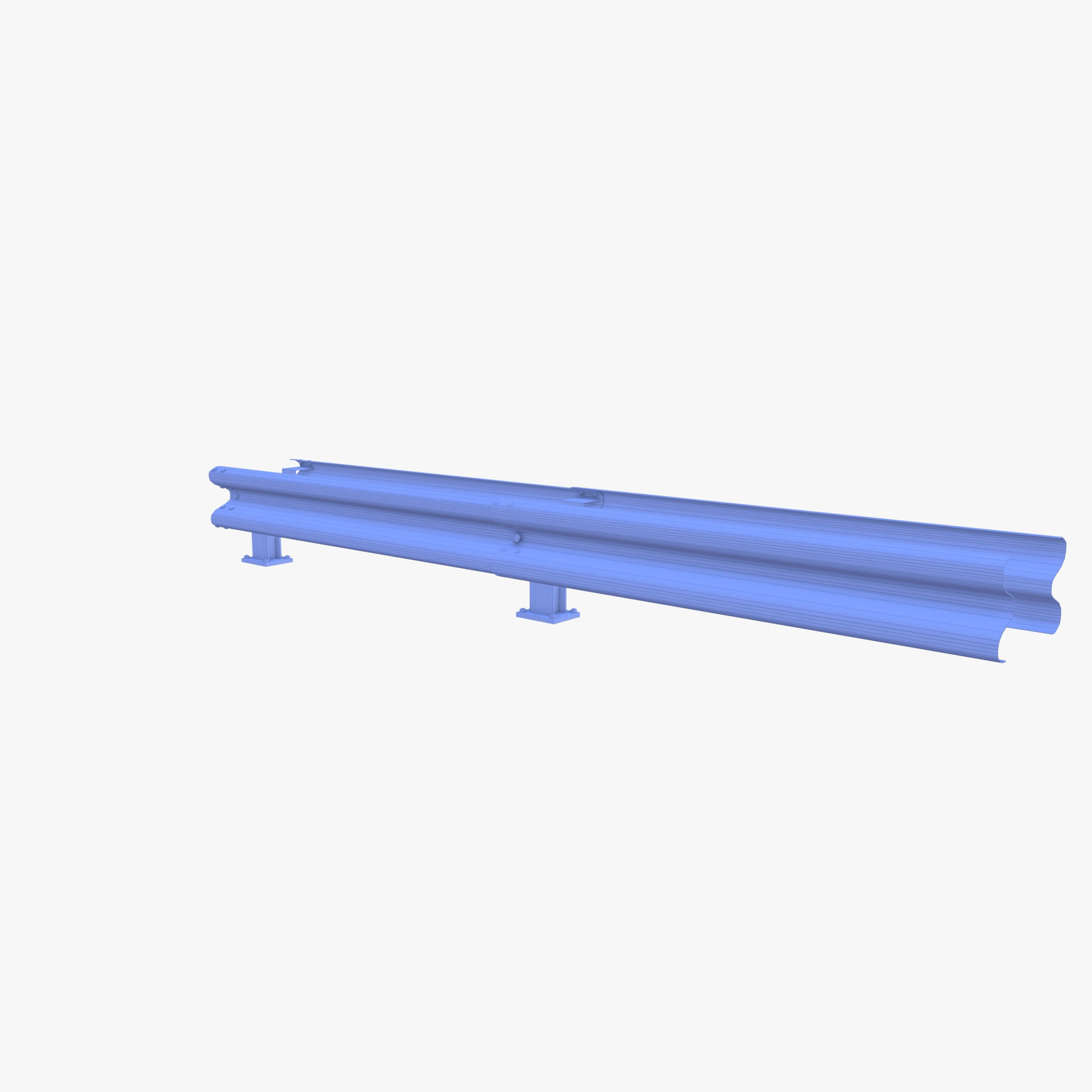 Tileable Double Sided Traffic Barrier Guardrail V2 - 3D Model by ...