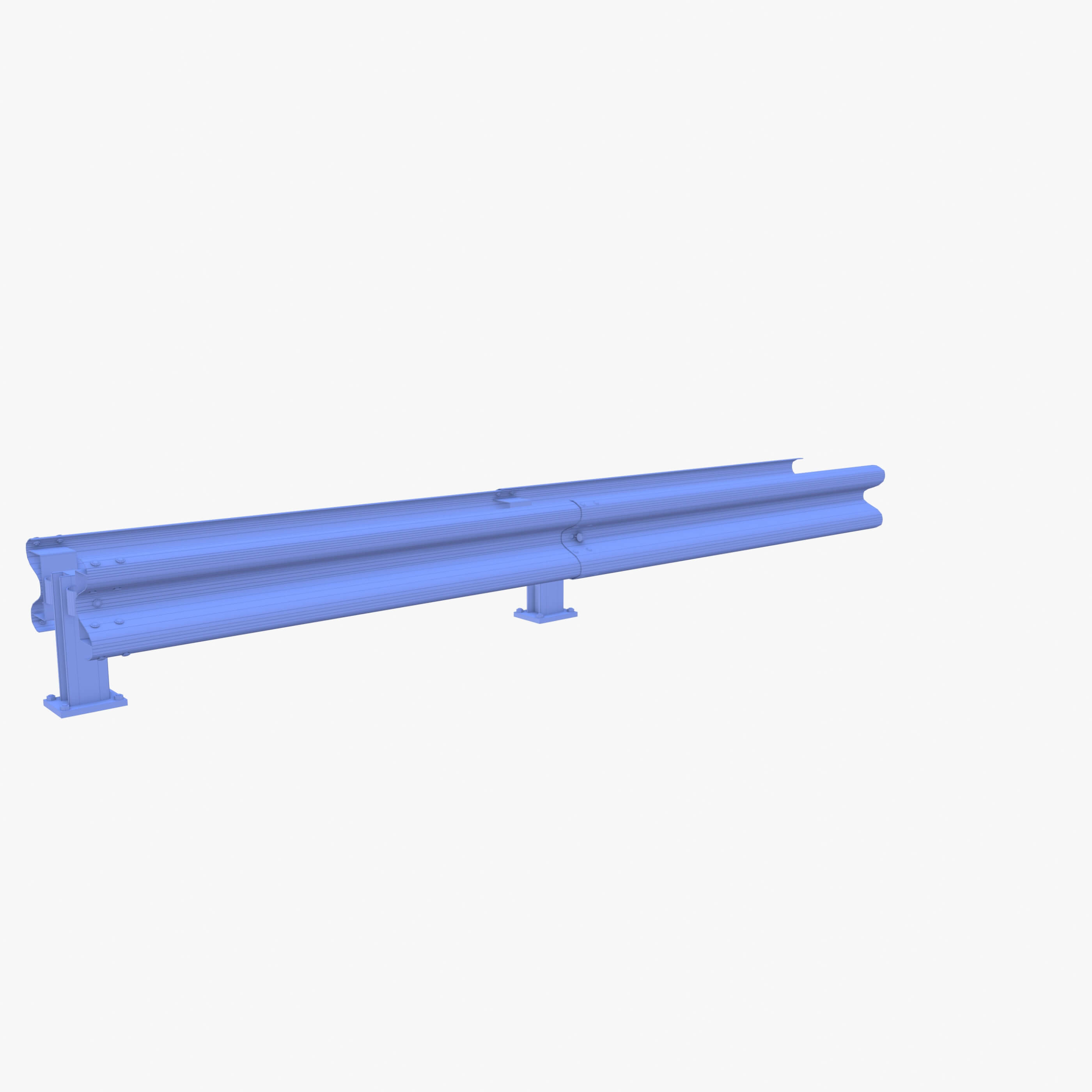 Tileable Double Sided Traffic Barrier Guardrail V2 - 3D Model by ...