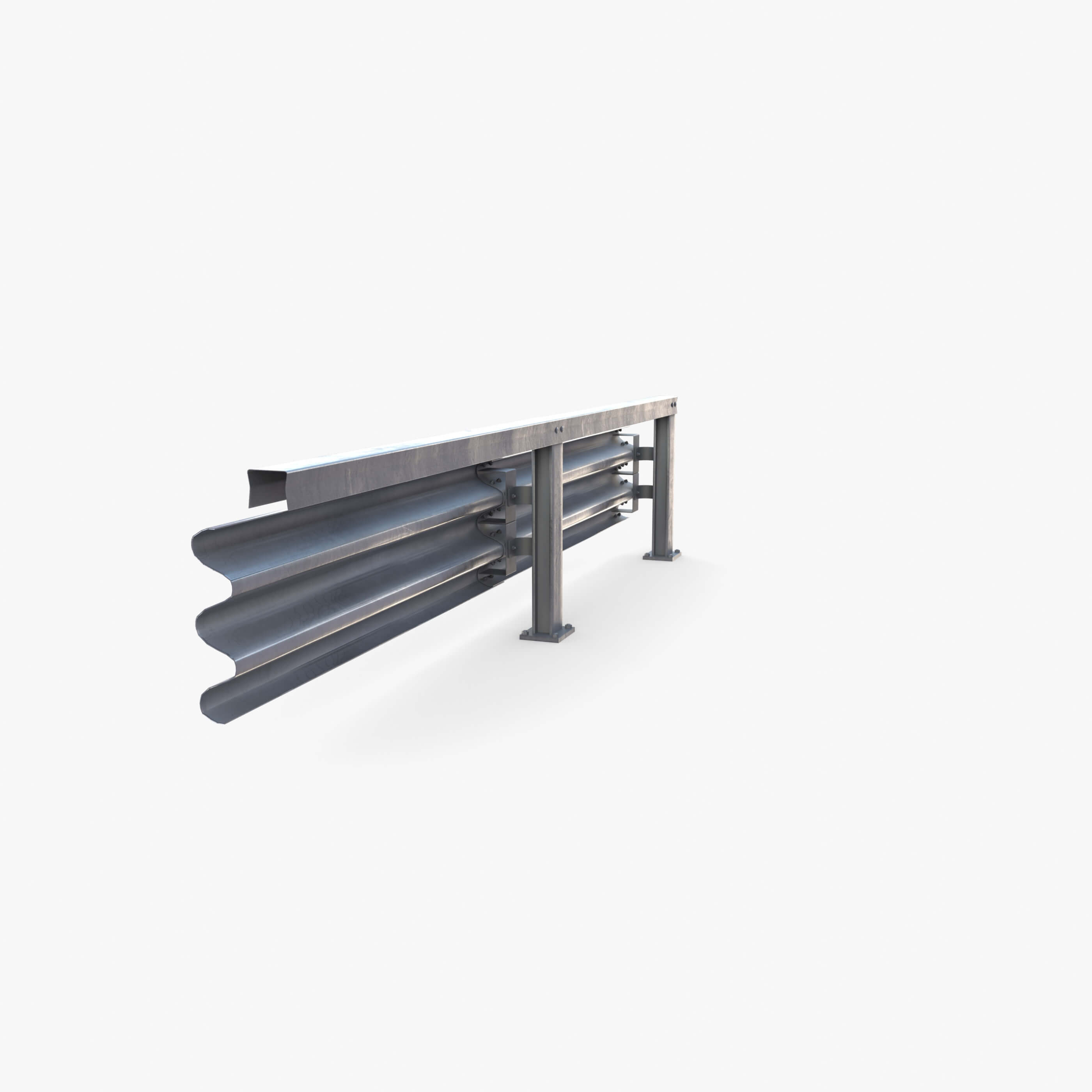 Tileable Single Sided Traffic Barrier Guardrail V1 - 3D Model by ...