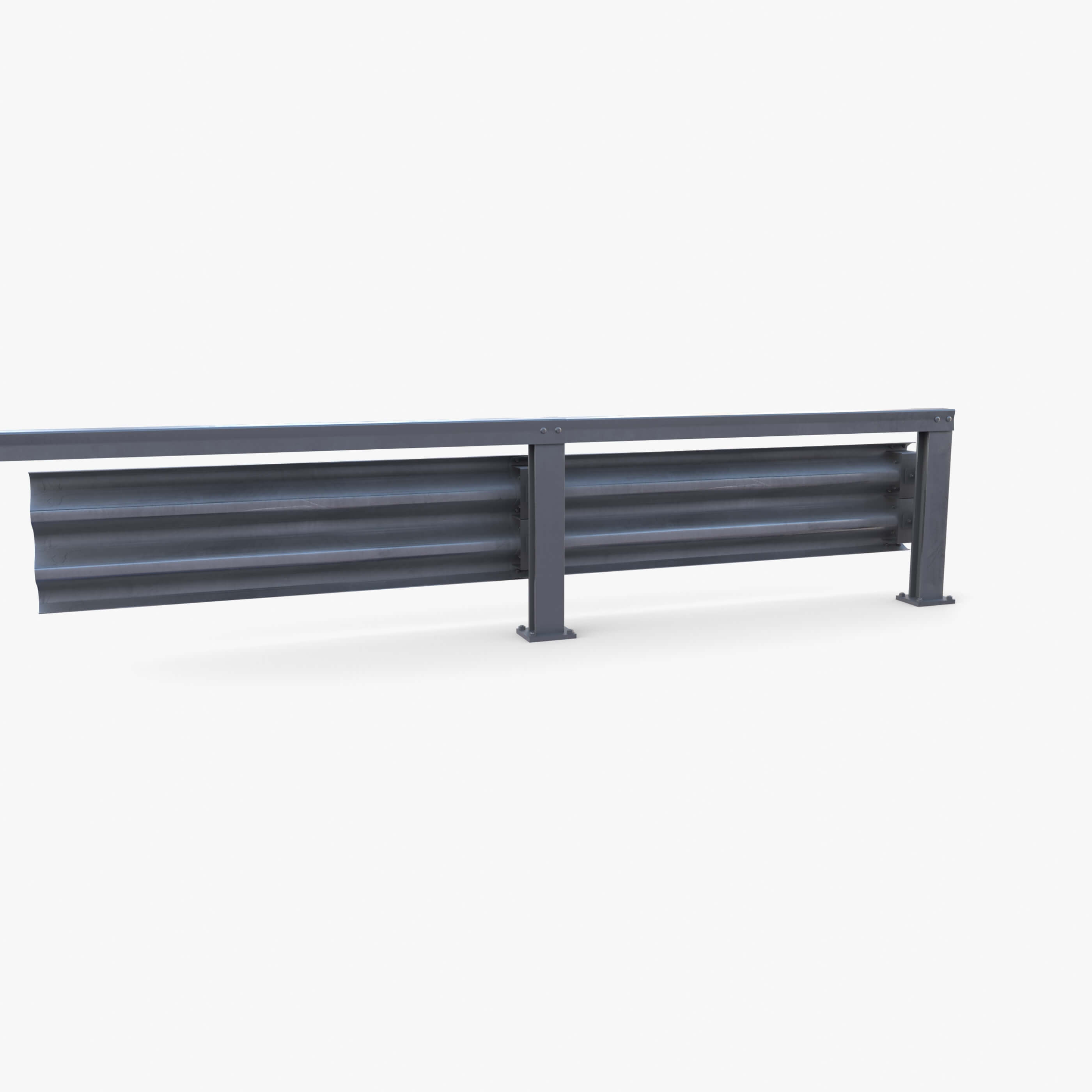 Tileable Single Sided Traffic Barrier Guardrail V1 - 3D Model by ...