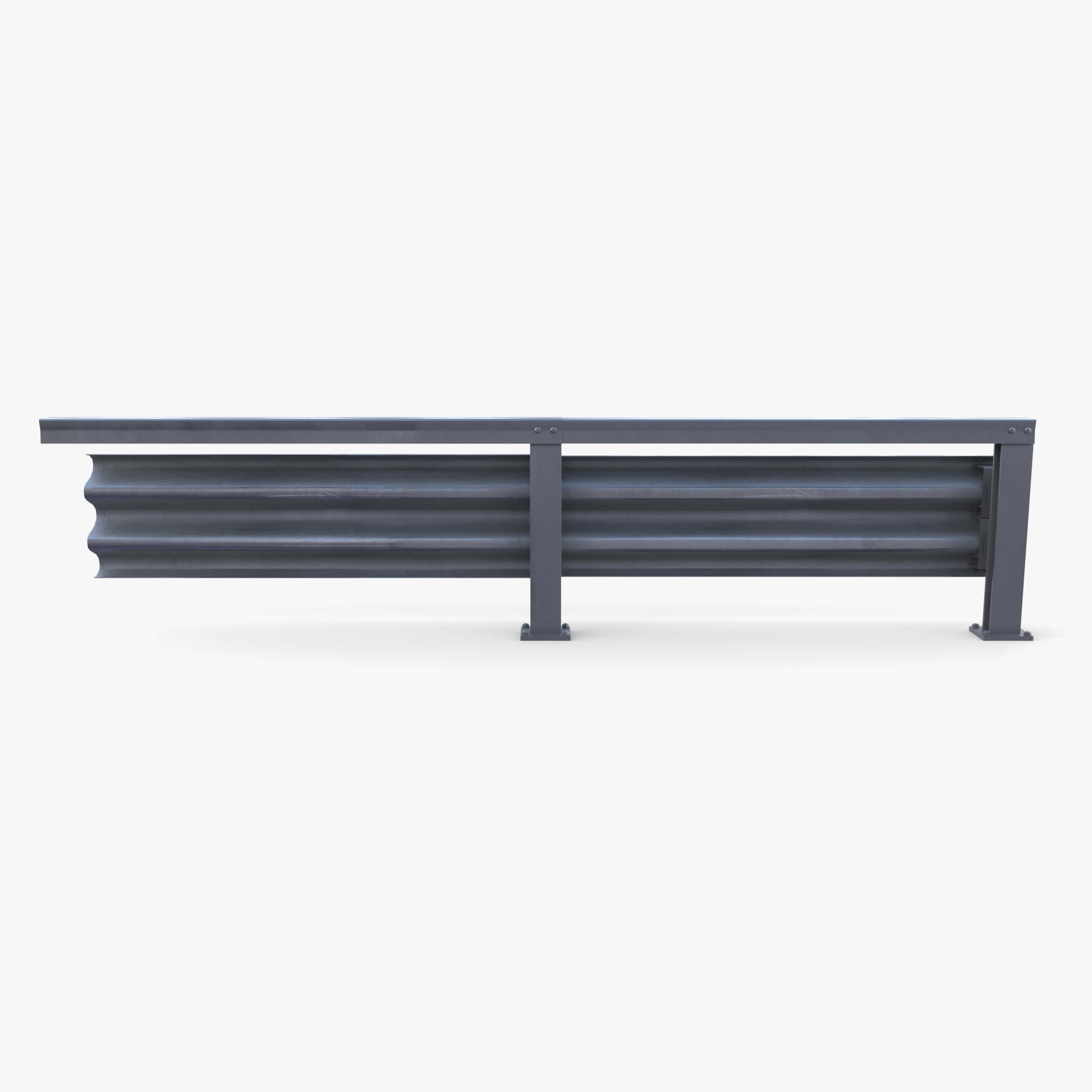 Tileable Single Sided Traffic Barrier Guardrail V1 - 3D Model by ...