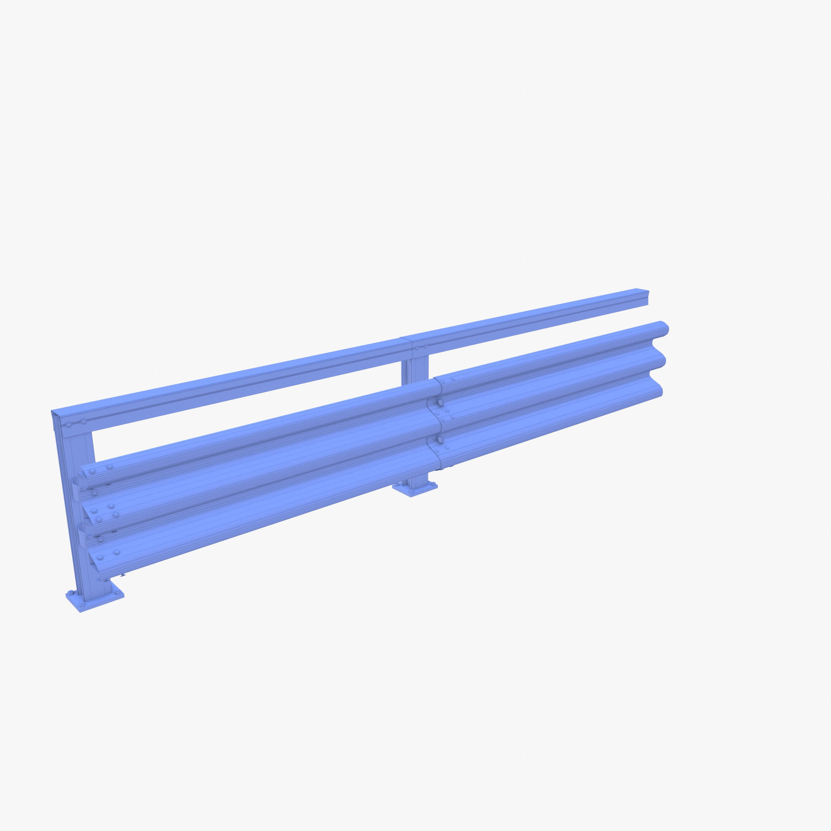 Tileable Single Sided Traffic Barrier Guardrail V1 - 3D Model by ...