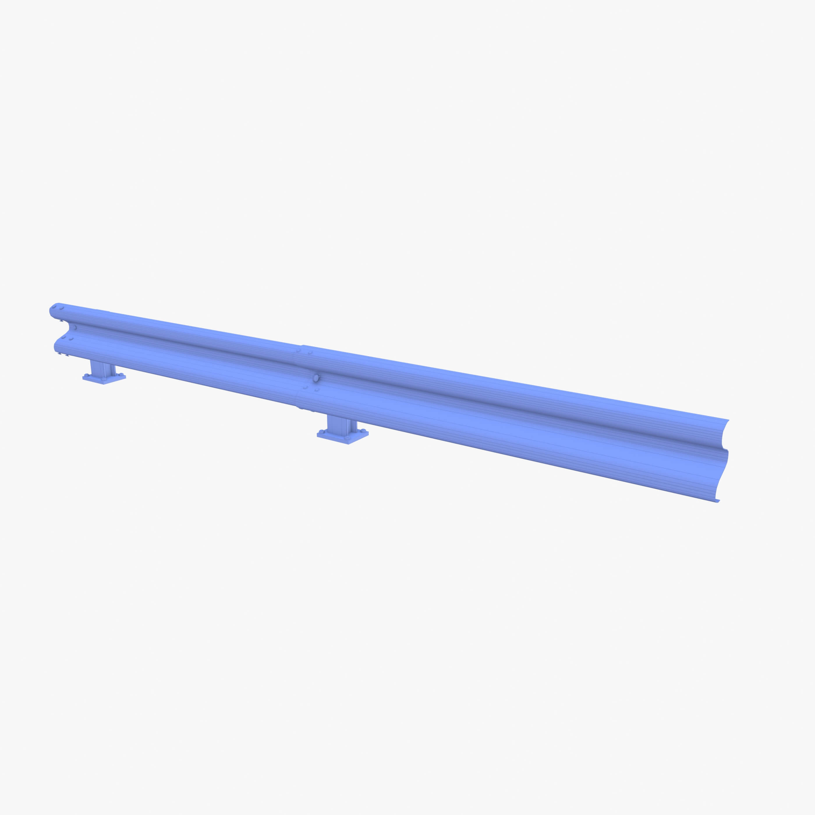 Tileable Single Sided Traffic Barrier Guardrail V2 Weathered - 3D Model ...
