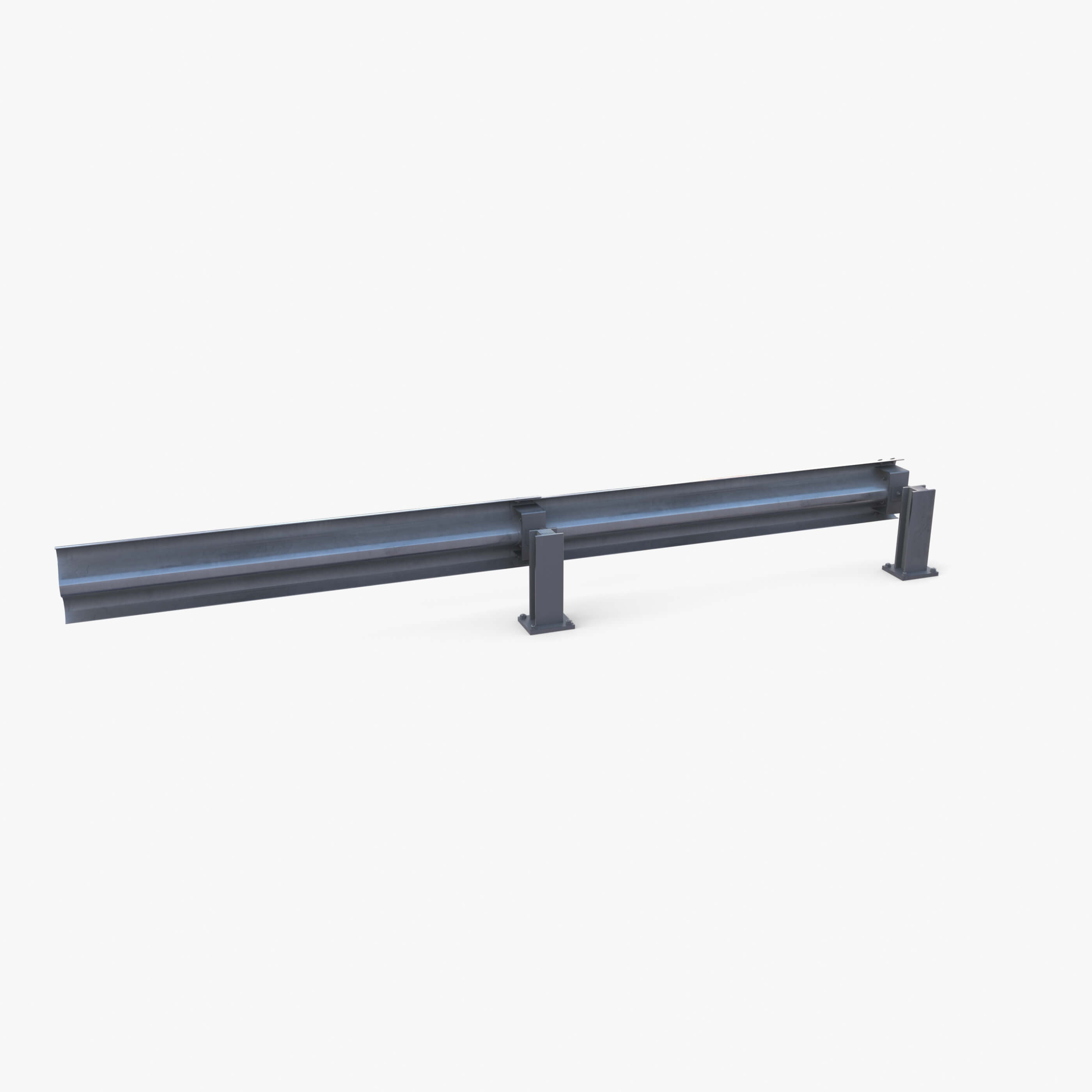 Tileable Single Sided Traffic Barrier Guardrail V2 - 3D Model by ...