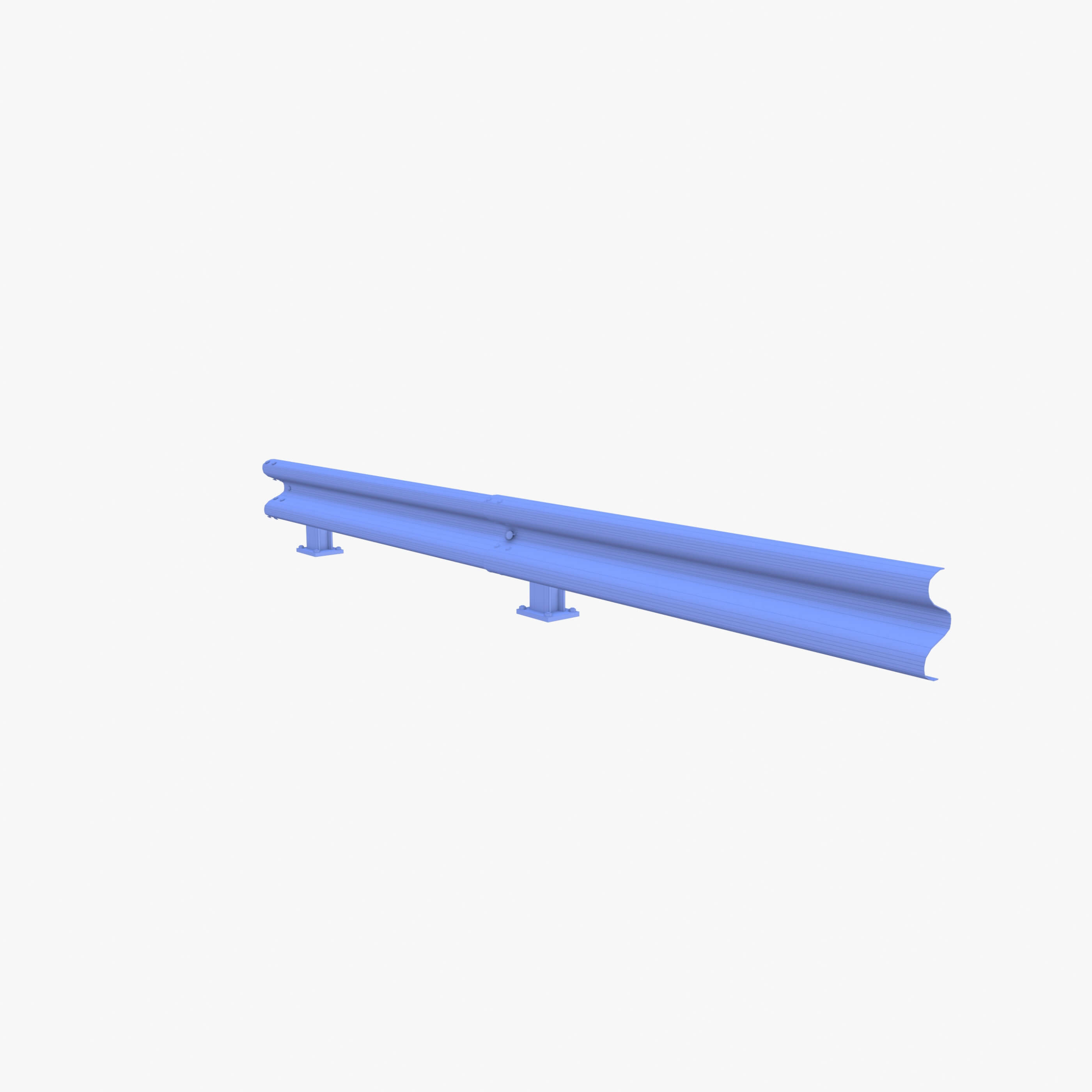 Tileable Single Sided Traffic Barrier Guardrail V2 - 3D Model by ...