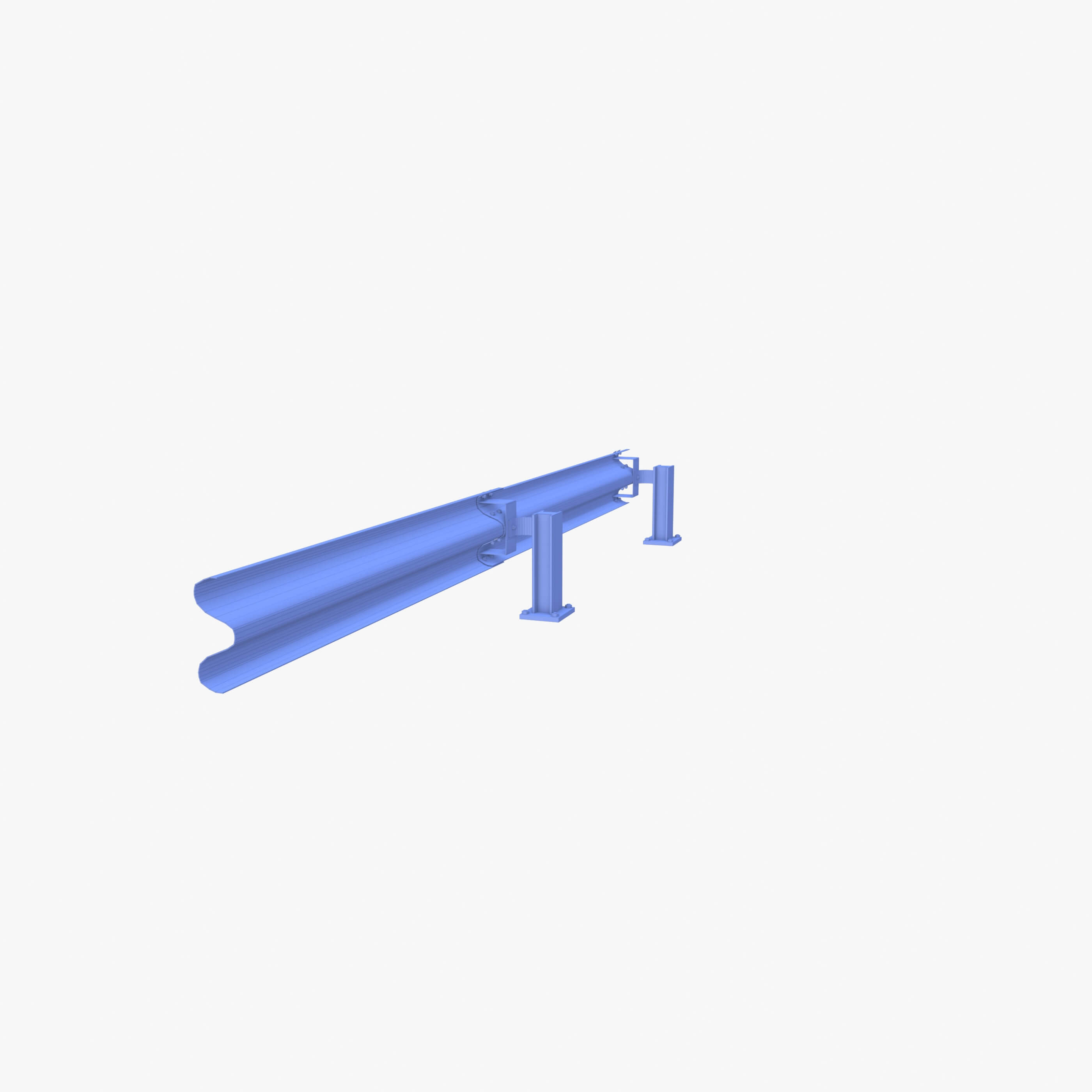 Tileable Single Sided Traffic Barrier Guardrail V2 - 3D Model by ...
