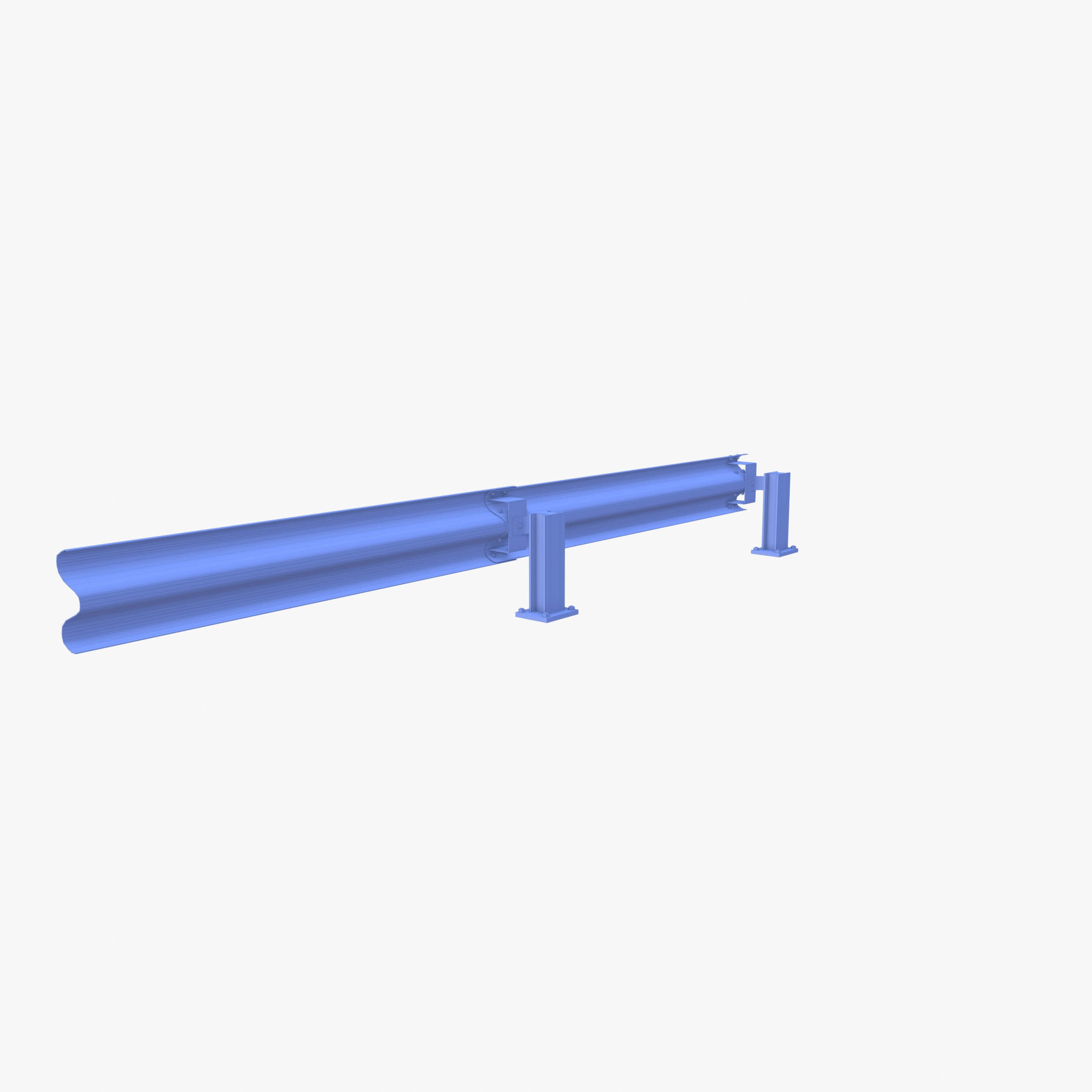 Tileable Single Sided Traffic Barrier Guardrail V2 - 3D Model by ...