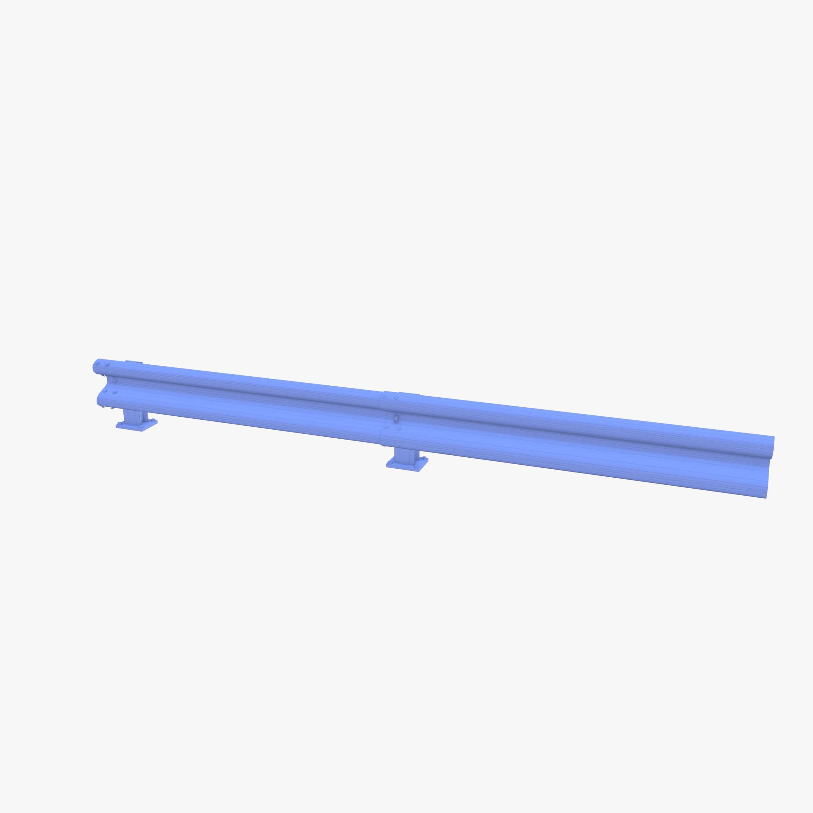 Tileable Single Sided Traffic Barrier Guardrail V2 - 3D Model by ...