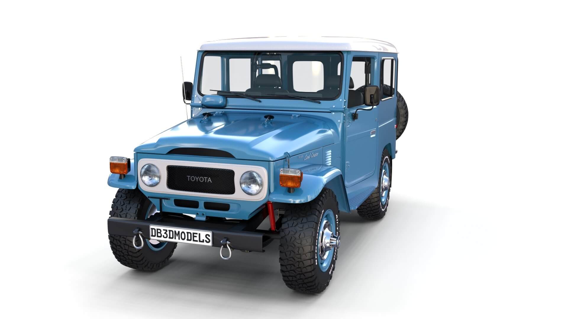 Toyota Land Cruiser FJ 40 Blue with Interior - 3D Model by dragosburian