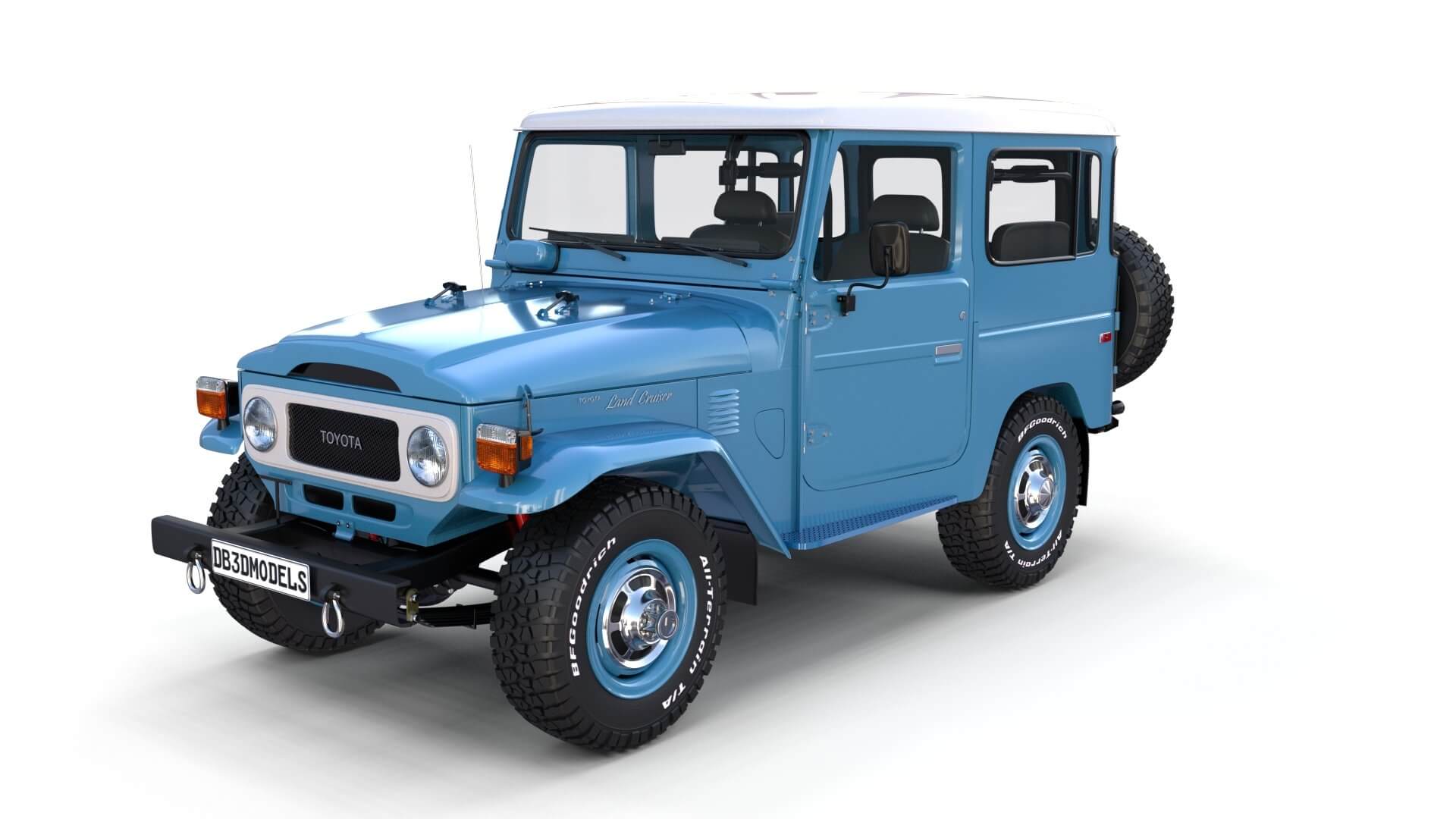 Toyota Land Cruiser FJ 40 Blue with Interior - 3D Model by dragosburian
