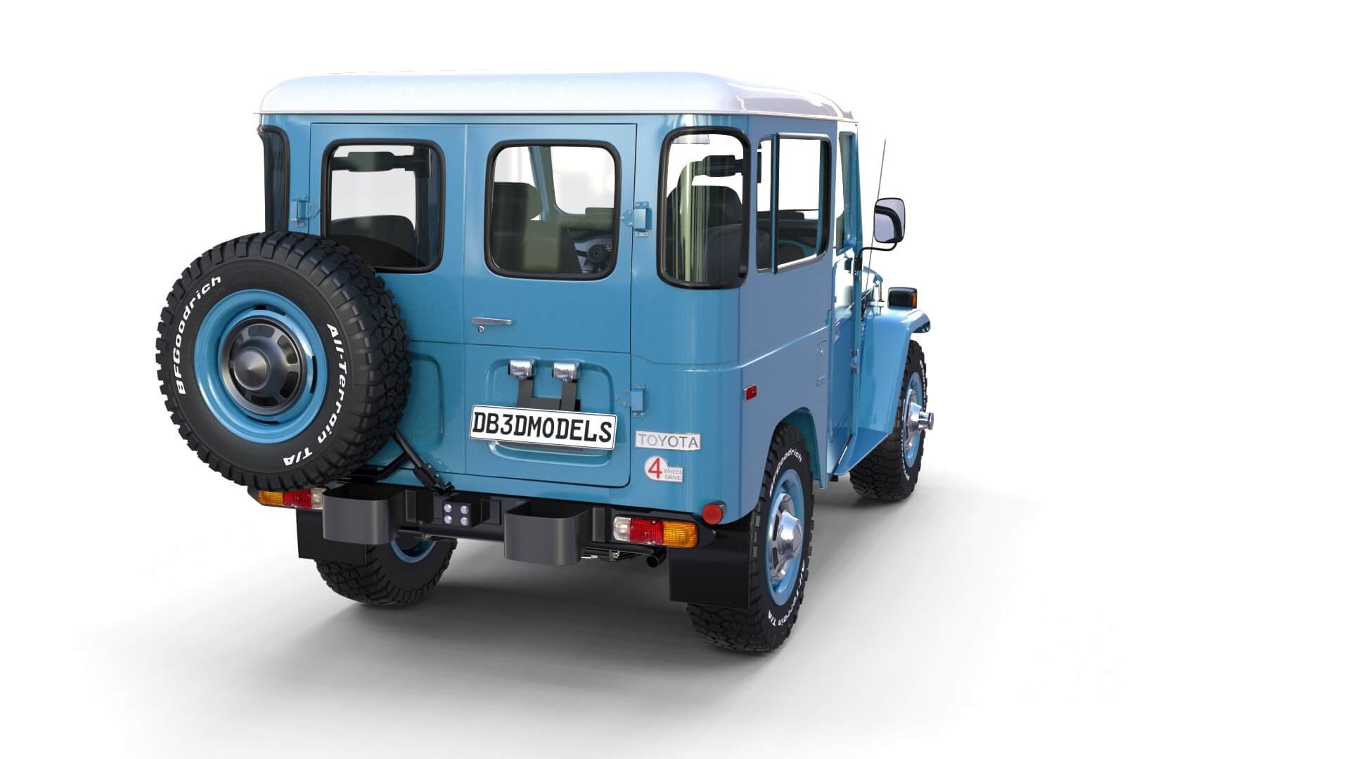 Toyota Land Cruiser FJ 40 Blue with Interior - 3D Model by dragosburian