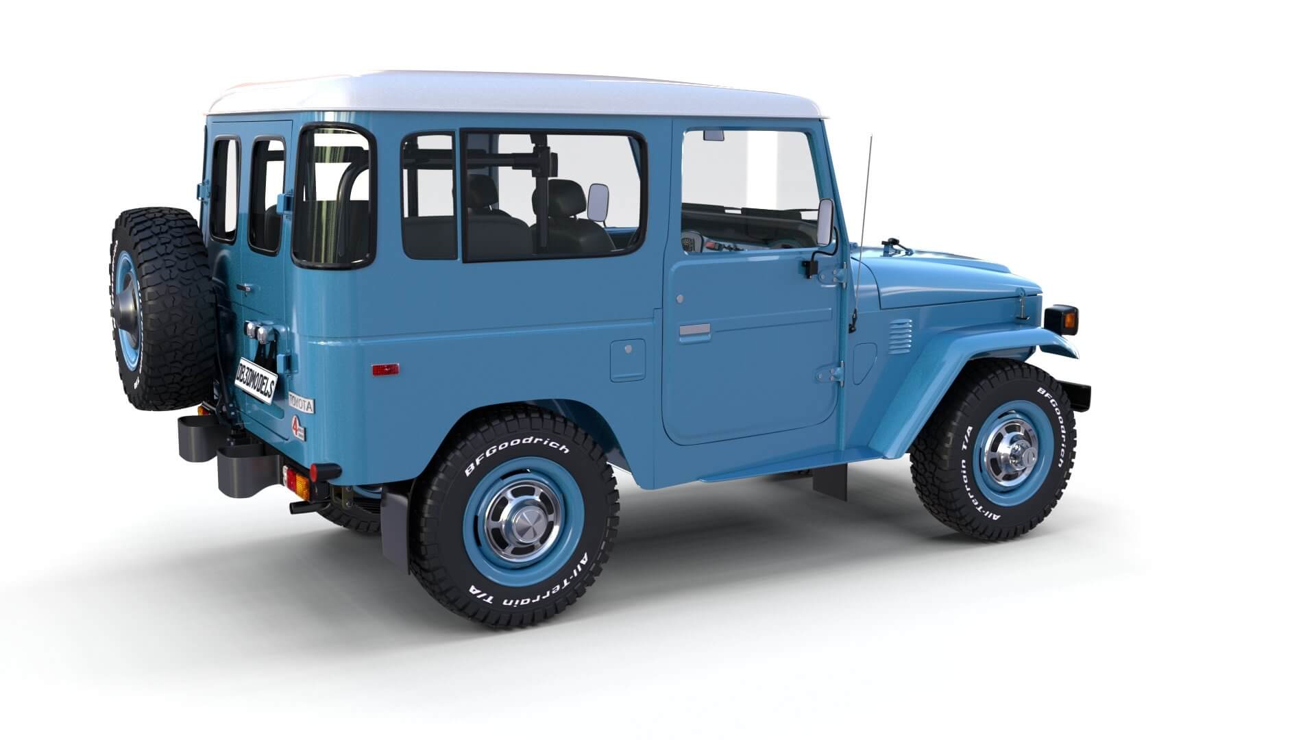 Toyota Land Cruiser FJ 40 Blue with Interior - 3D Model by dragosburian