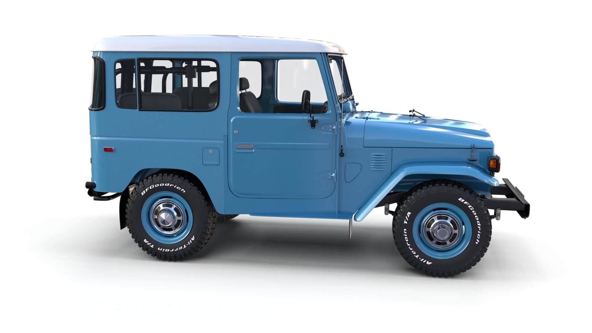 Toyota Land Cruiser FJ 40 Blue with Interior - 3D Model by dragosburian