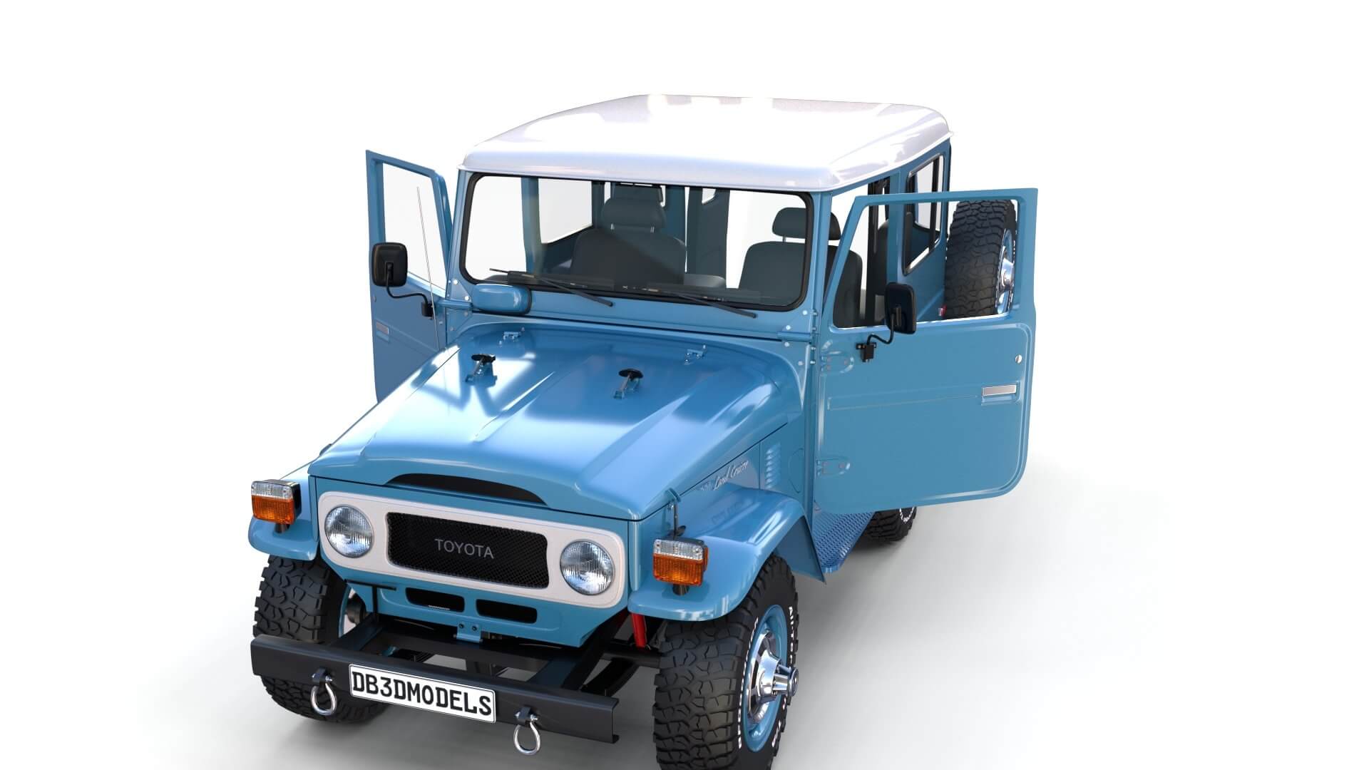 Toyota Land Cruiser FJ 40 Blue with Interior - 3D Model by dragosburian