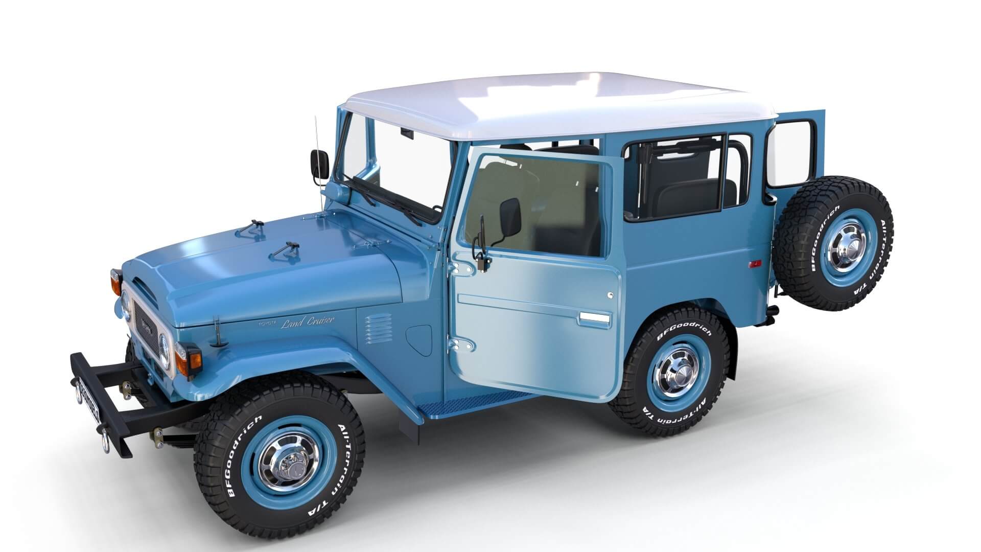 Toyota Land Cruiser FJ 40 Blue with Interior - 3D Model by dragosburian
