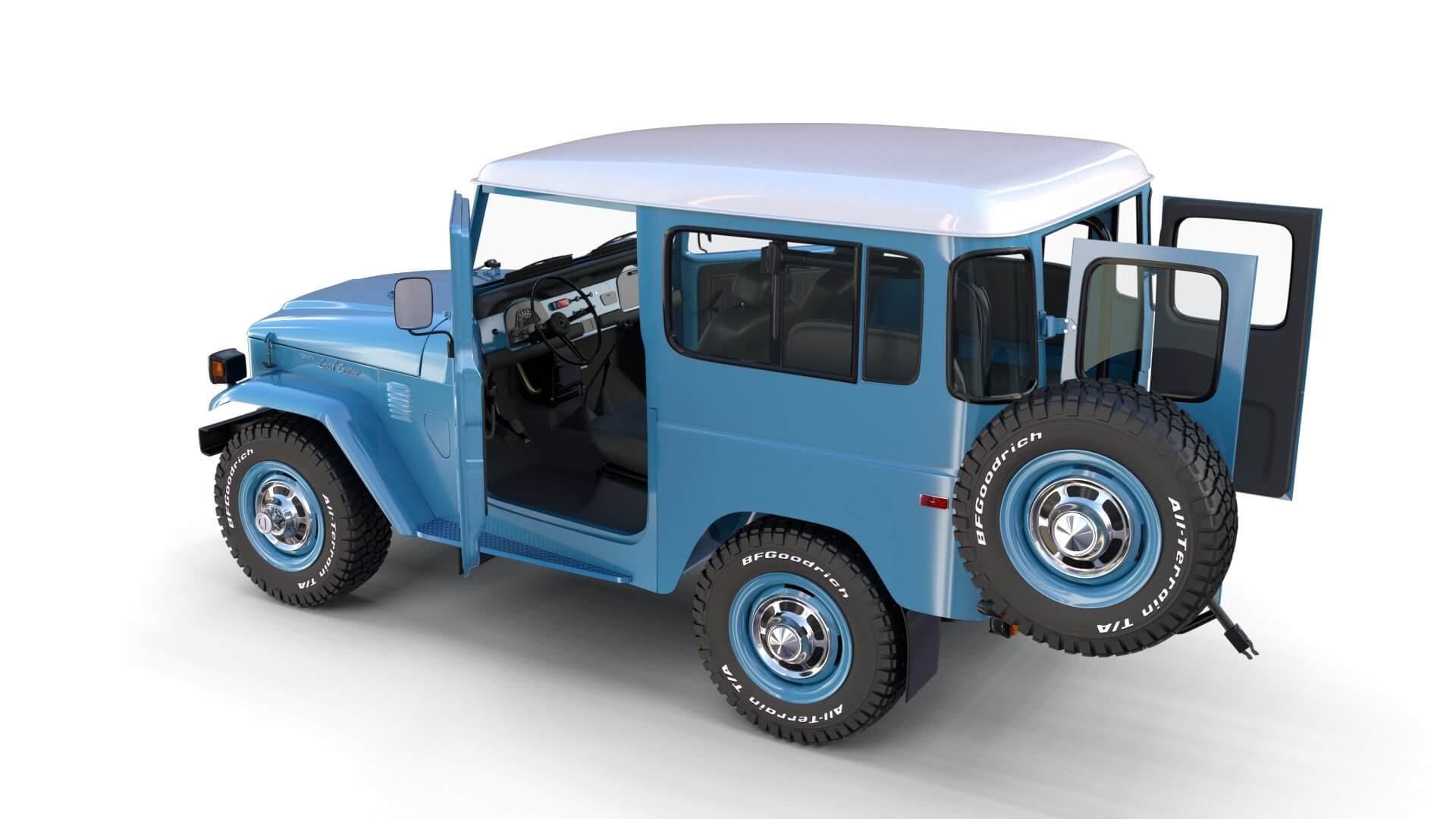 Toyota Land Cruiser FJ 40 Blue with Interior - 3D Model by dragosburian