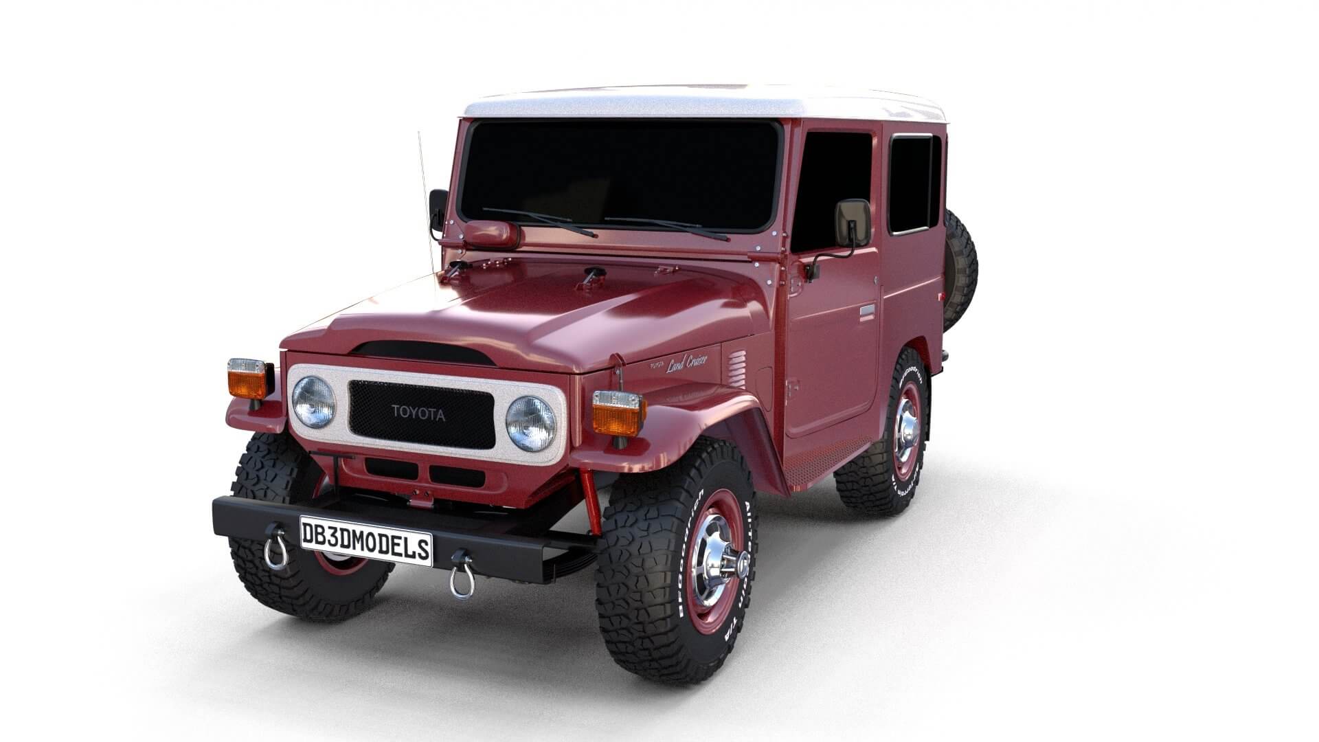 Toyota Land Cruiser FJ 40 Dark Red - 3D Model by dragosburian