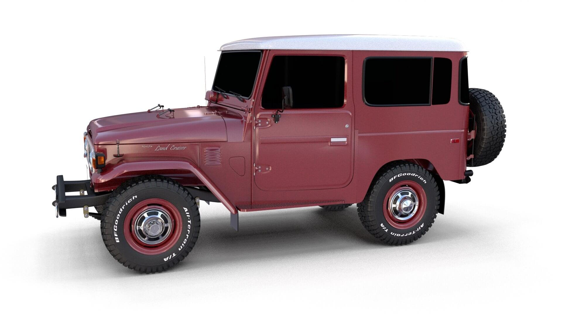 Toyota Land Cruiser FJ 40 Dark Red - 3D Model by dragosburian