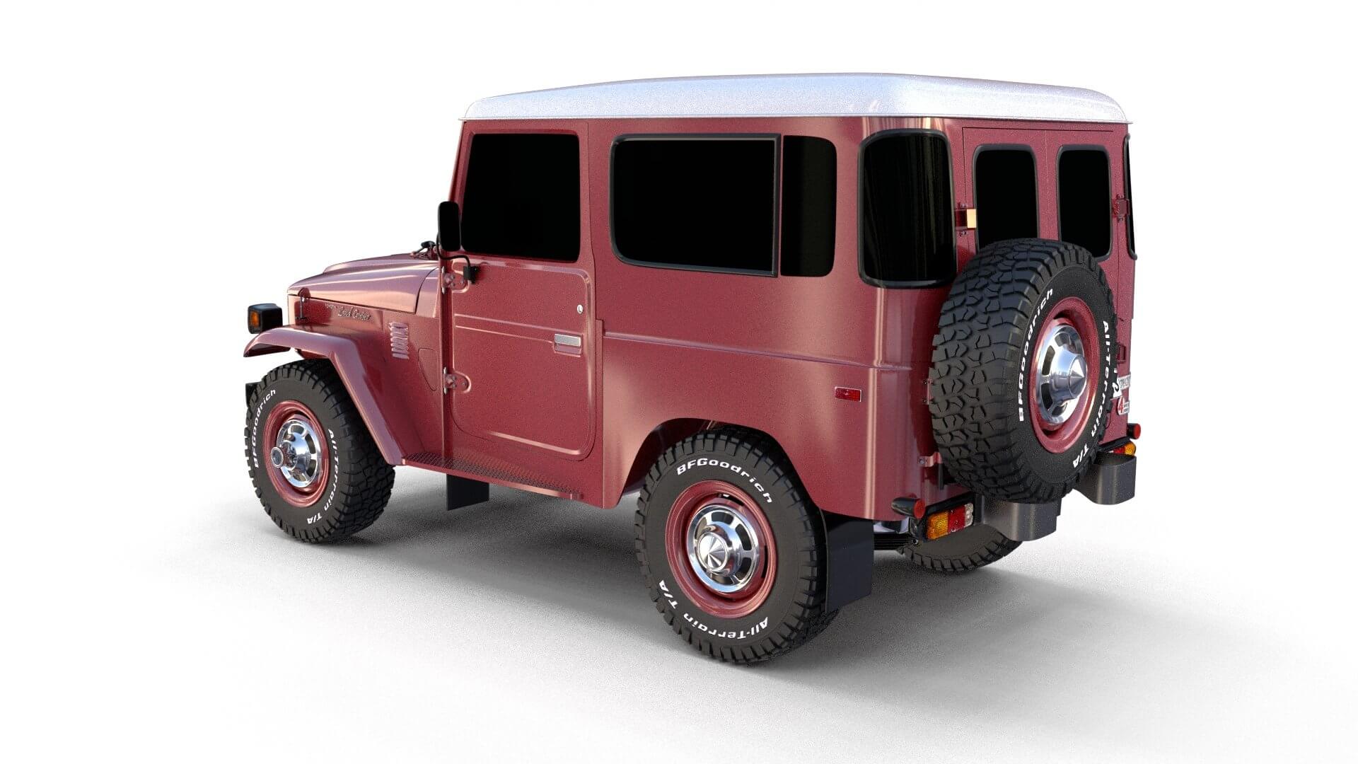 Toyota Land Cruiser FJ 40 Dark Red - 3D Model by dragosburian