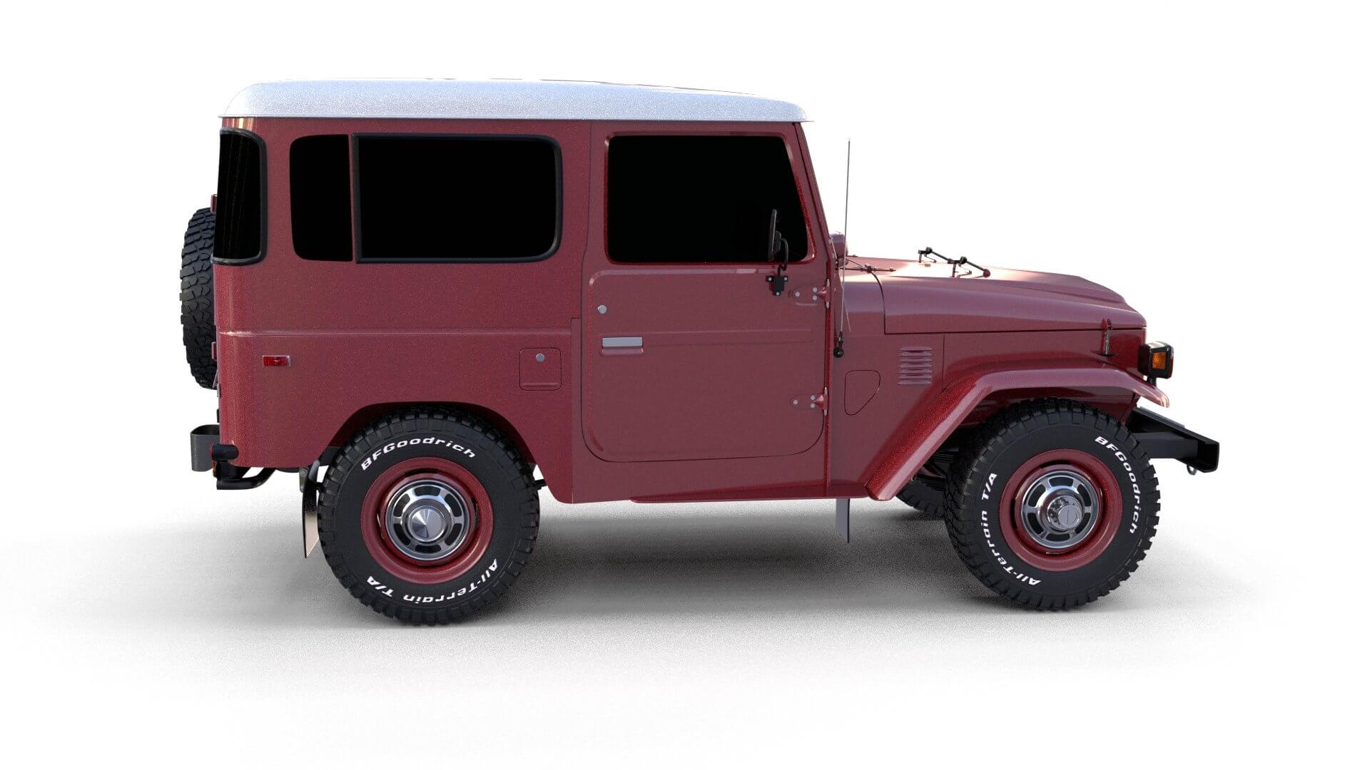 Toyota Land Cruiser FJ 40 Dark Red - 3D Model by dragosburian