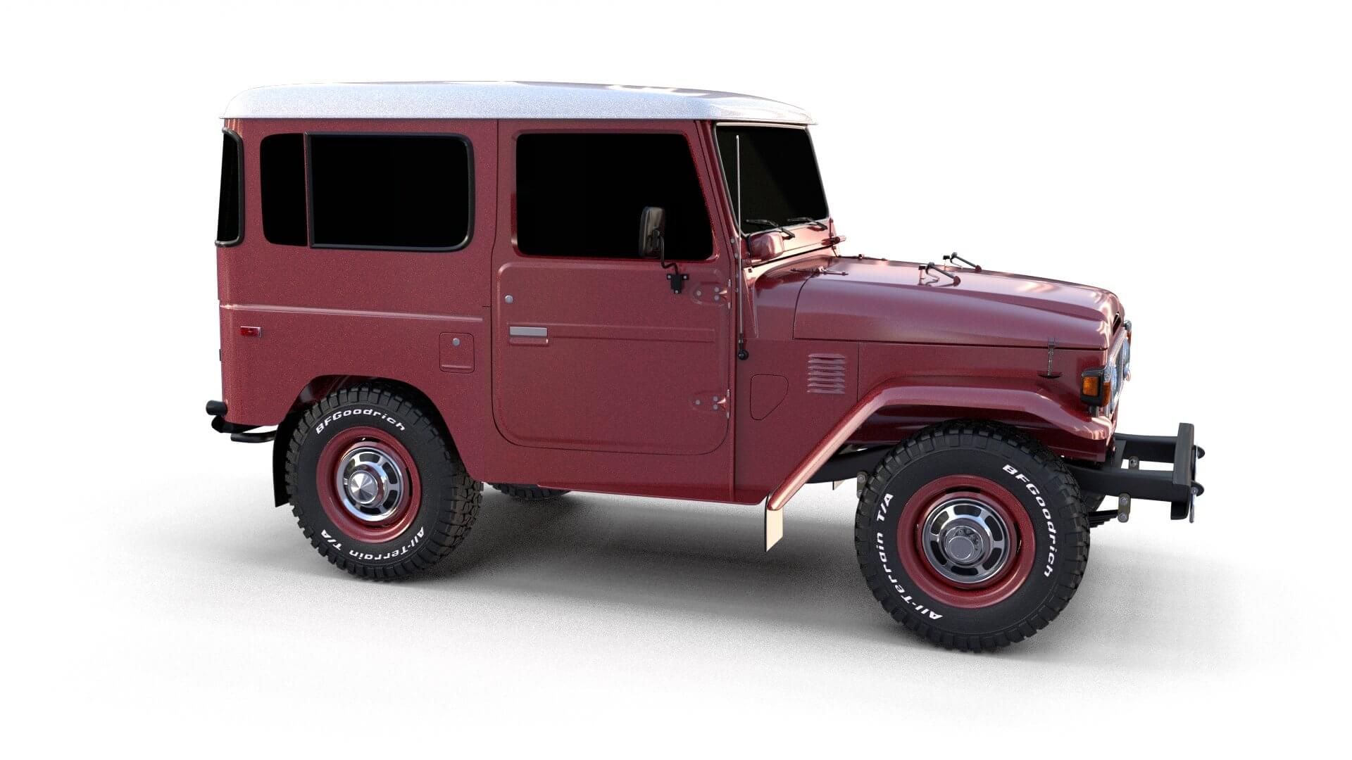 Toyota Land Cruiser FJ 40 Dark Red - 3D Model by dragosburian