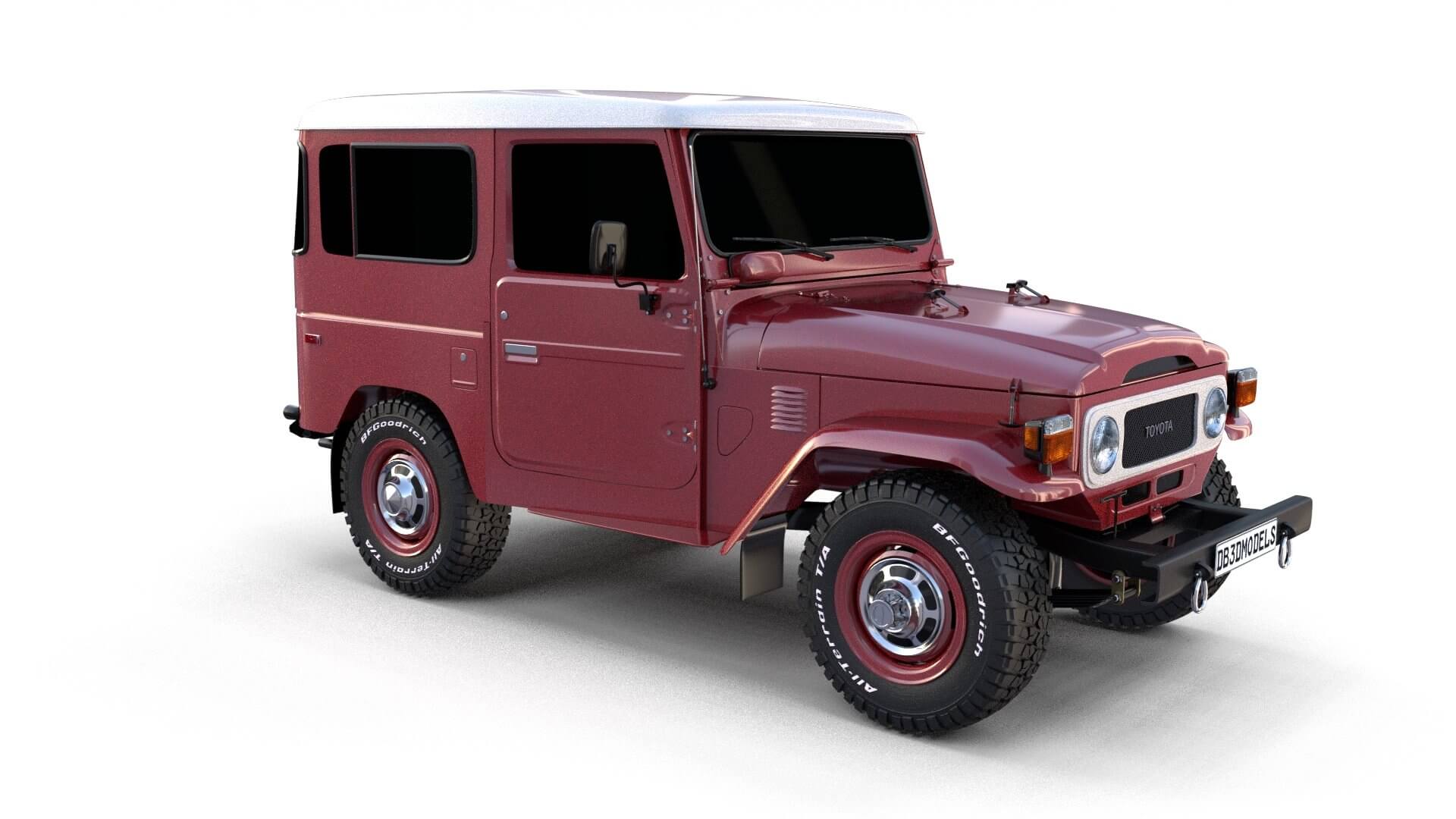 Toyota Land Cruiser FJ 40 Dark Red - 3D Model by dragosburian
