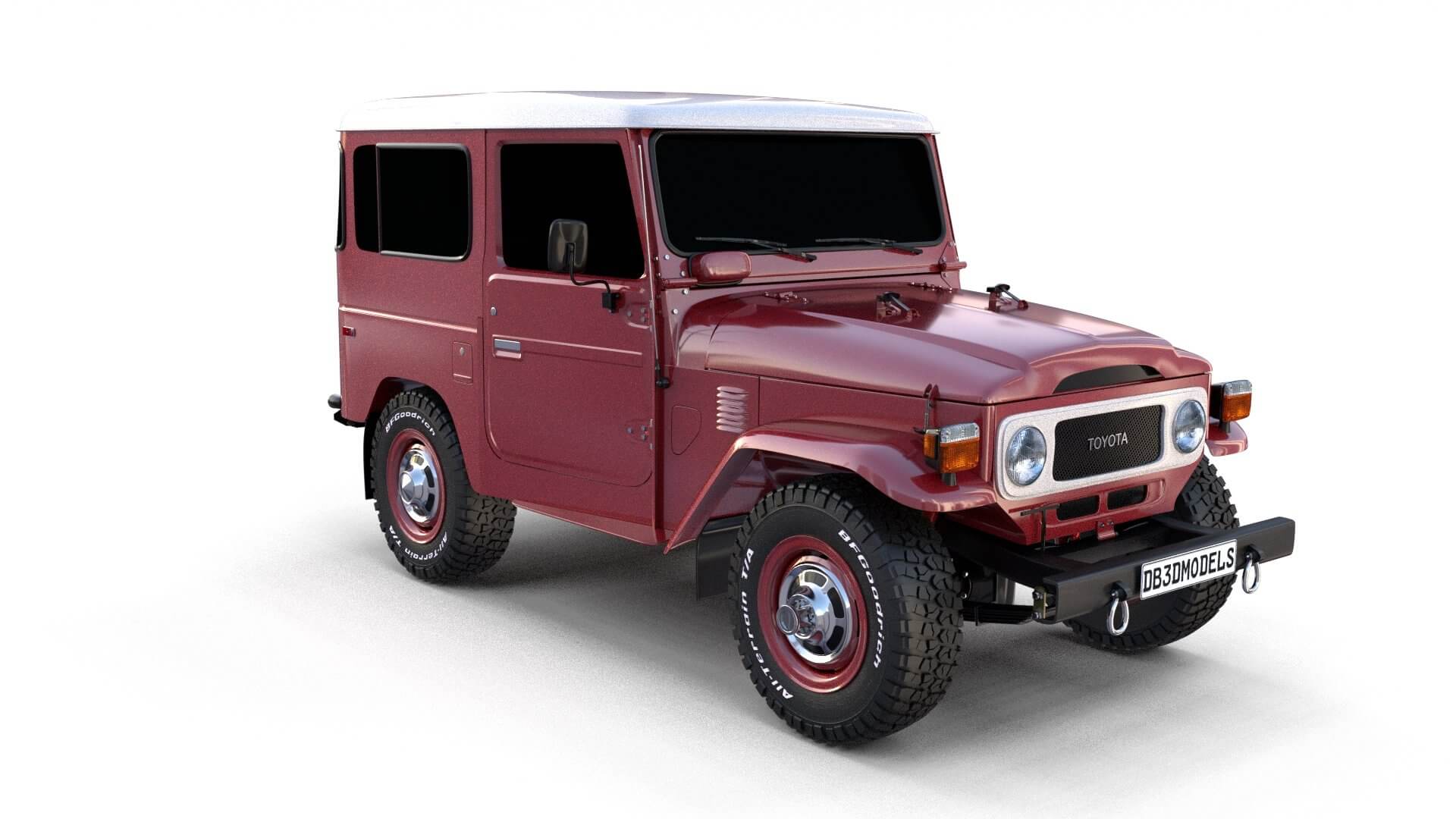 Toyota Land Cruiser FJ 40 Dark Red - 3D Model by dragosburian