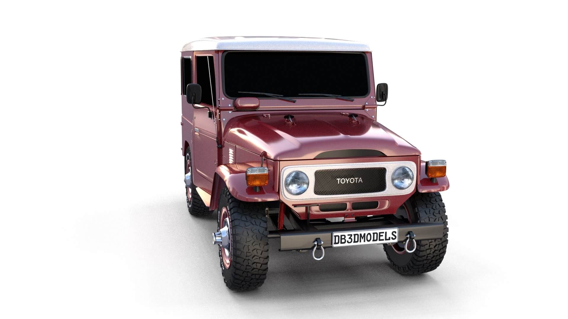 Toyota Land Cruiser FJ 40 Dark Red - 3D Model by dragosburian