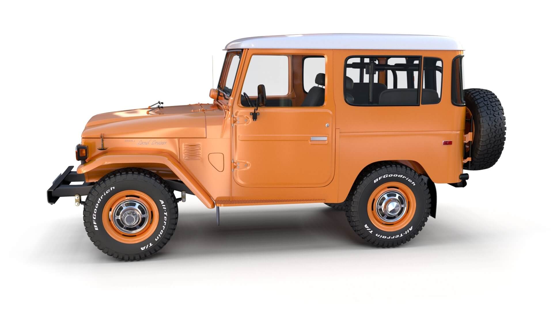 Toyota Land Cruiser FJ 40 Orange with Interior - 3D Model by dragosburian